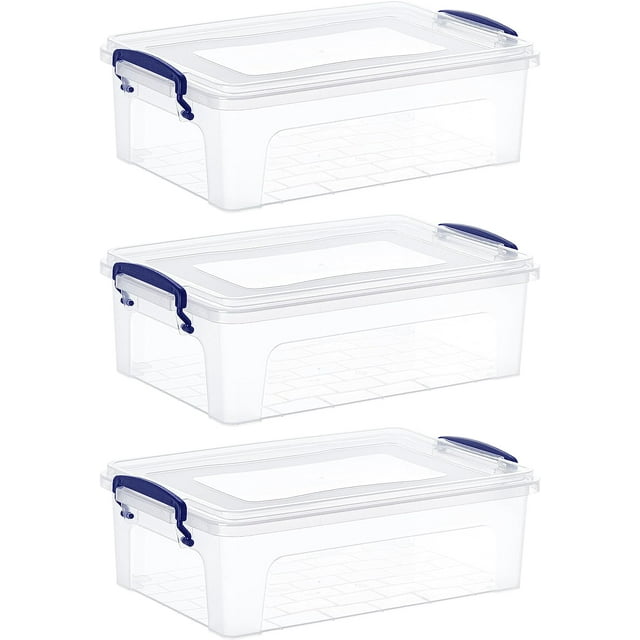 Clear Storage Bins with Lids, Small Stackable Storage Boxes with ...