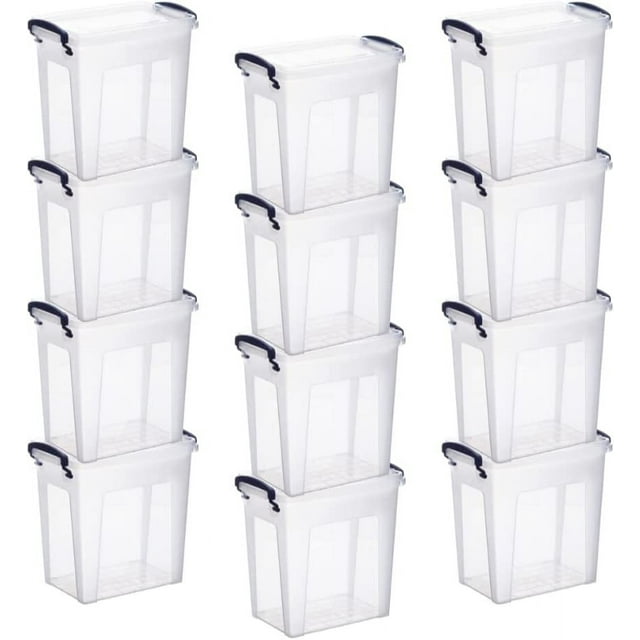 Clear Storage Bins with Lids, Small Stackable Storage Boxes with ...