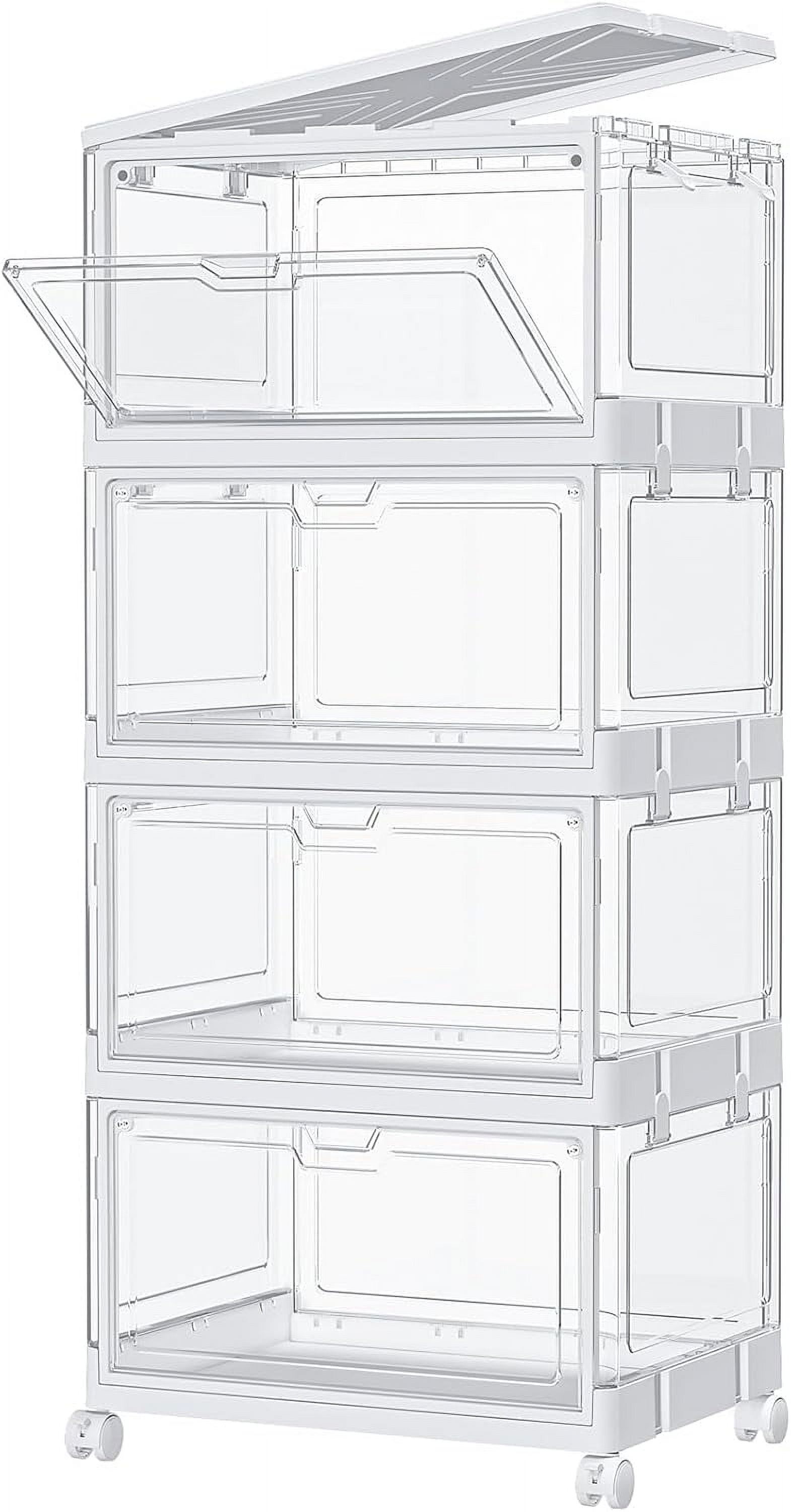 Clear Storage Bins with Lids & Wheels, Stackable Plastic Craft ...