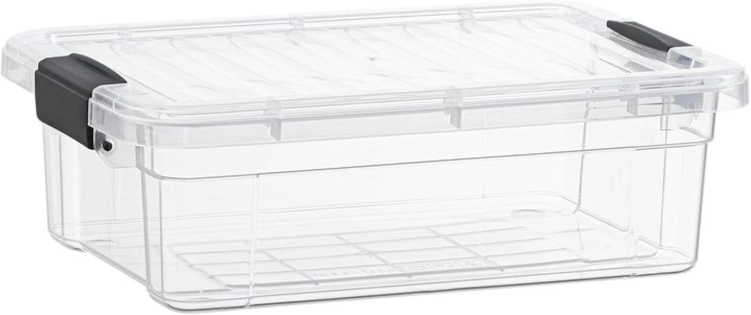 Clear Storage Box with Lid, 13.7 Quart Plastic Container Bins for ...