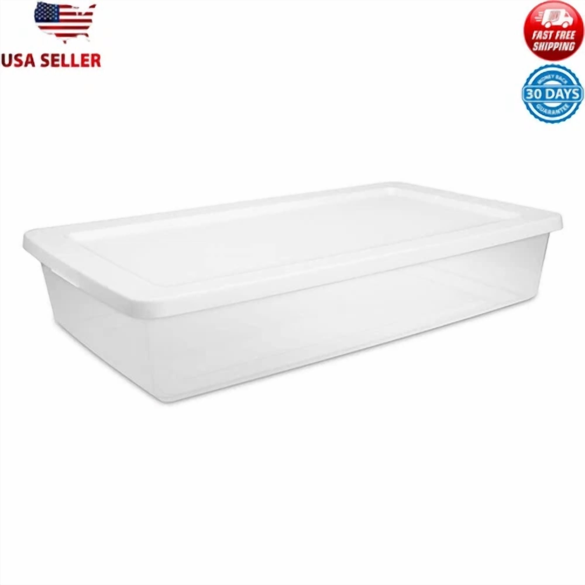 Clear Storage Box Stackable Plastic Organizer Household Item Under Bed ...