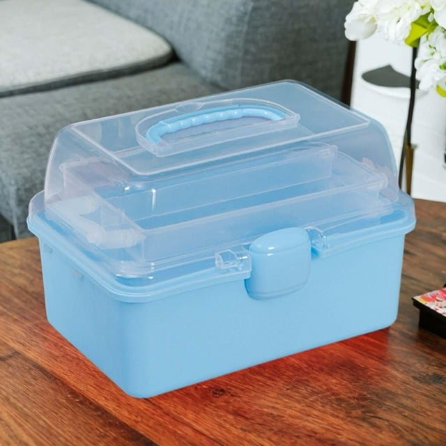 Clear Storage Boxes 3 Layer Compartments Stackable Multifunctional with ...