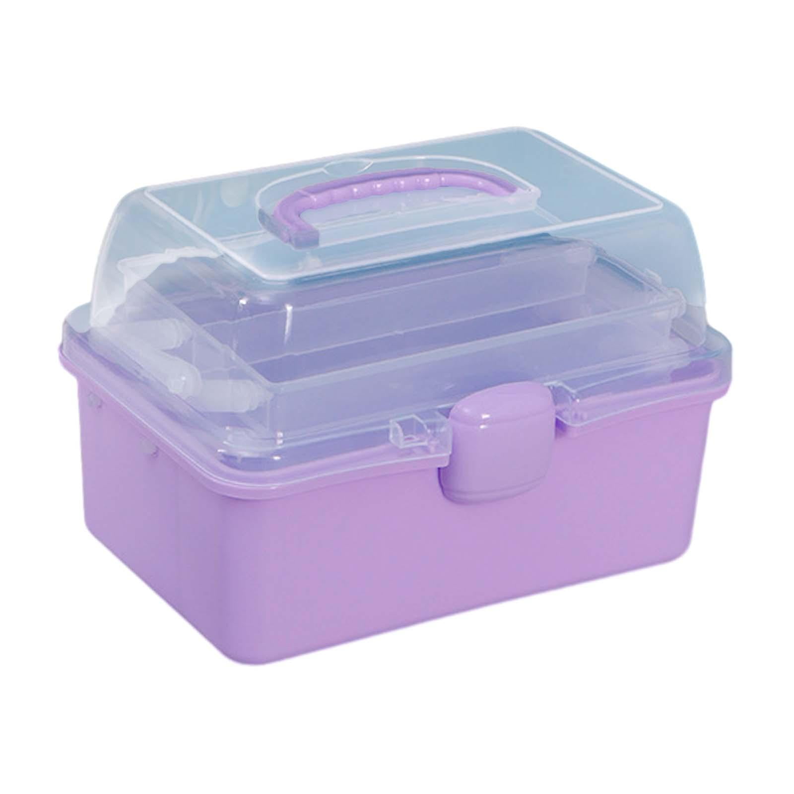 Clear Storage Boxes 3 Layer Compartments Stackable Multifunctional with ...