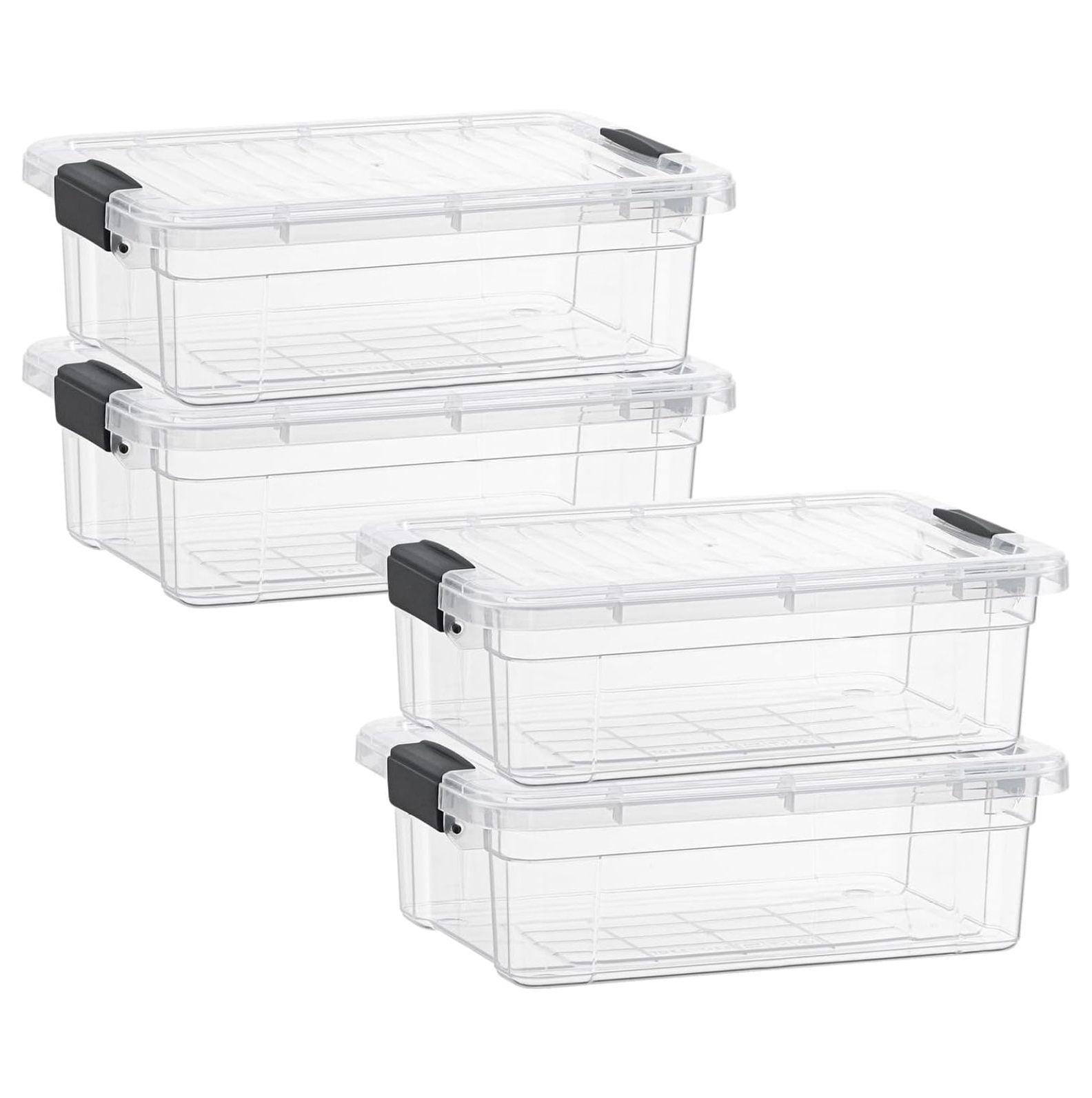 Clear Storage Boxes with Lids, 16 Quart Plastic Container Bins for ...