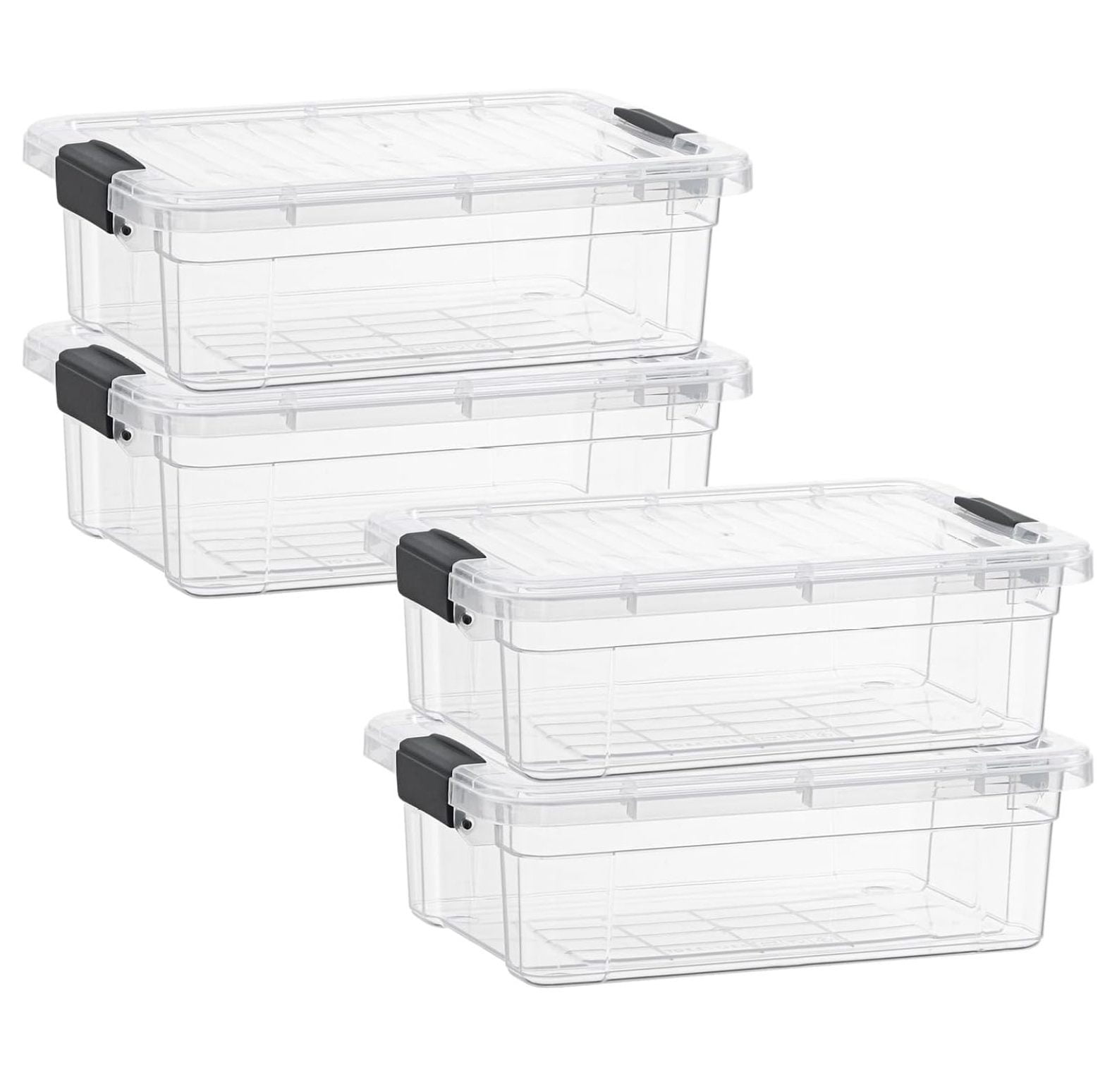 Clear Storage Boxes with Lids, 16 Quart Plastic Container Bins for ...