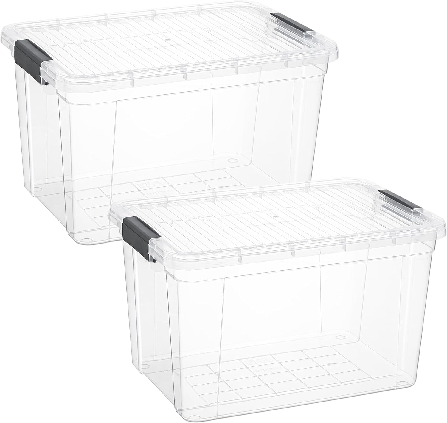 Clear Storage Boxes with Lids, 26.5 Quart Plastic Container Bins for ...