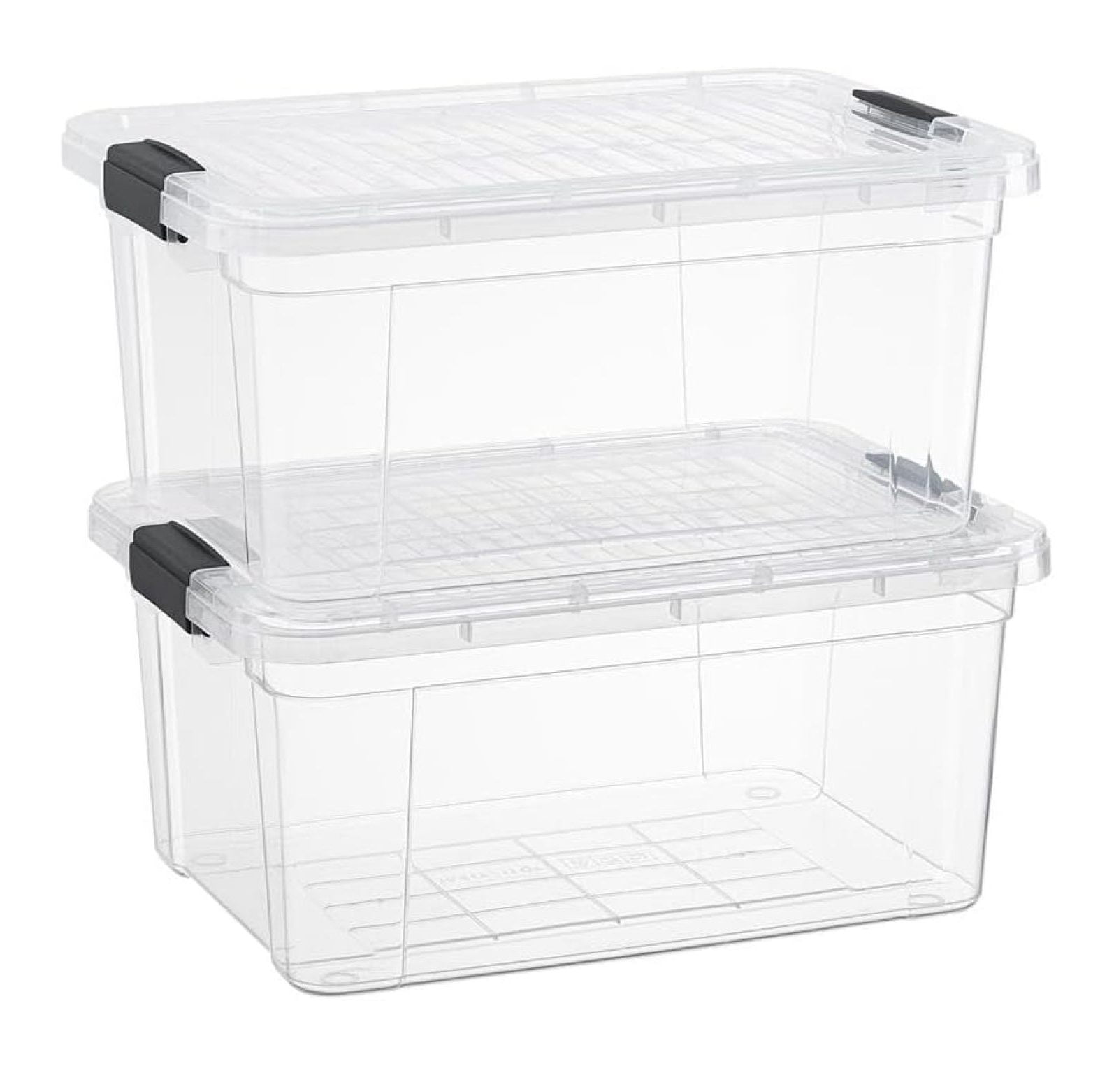 Clear Storage Boxes with Lids, 3.5 Quart Plastic Container Bins for ...