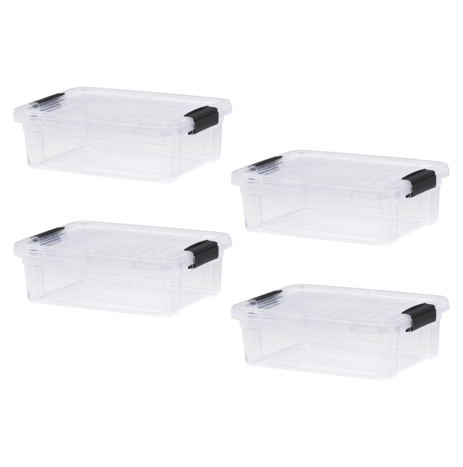 Clear Storage Boxes with Lids, 4.5 Quart Plastic Container Bins for ...