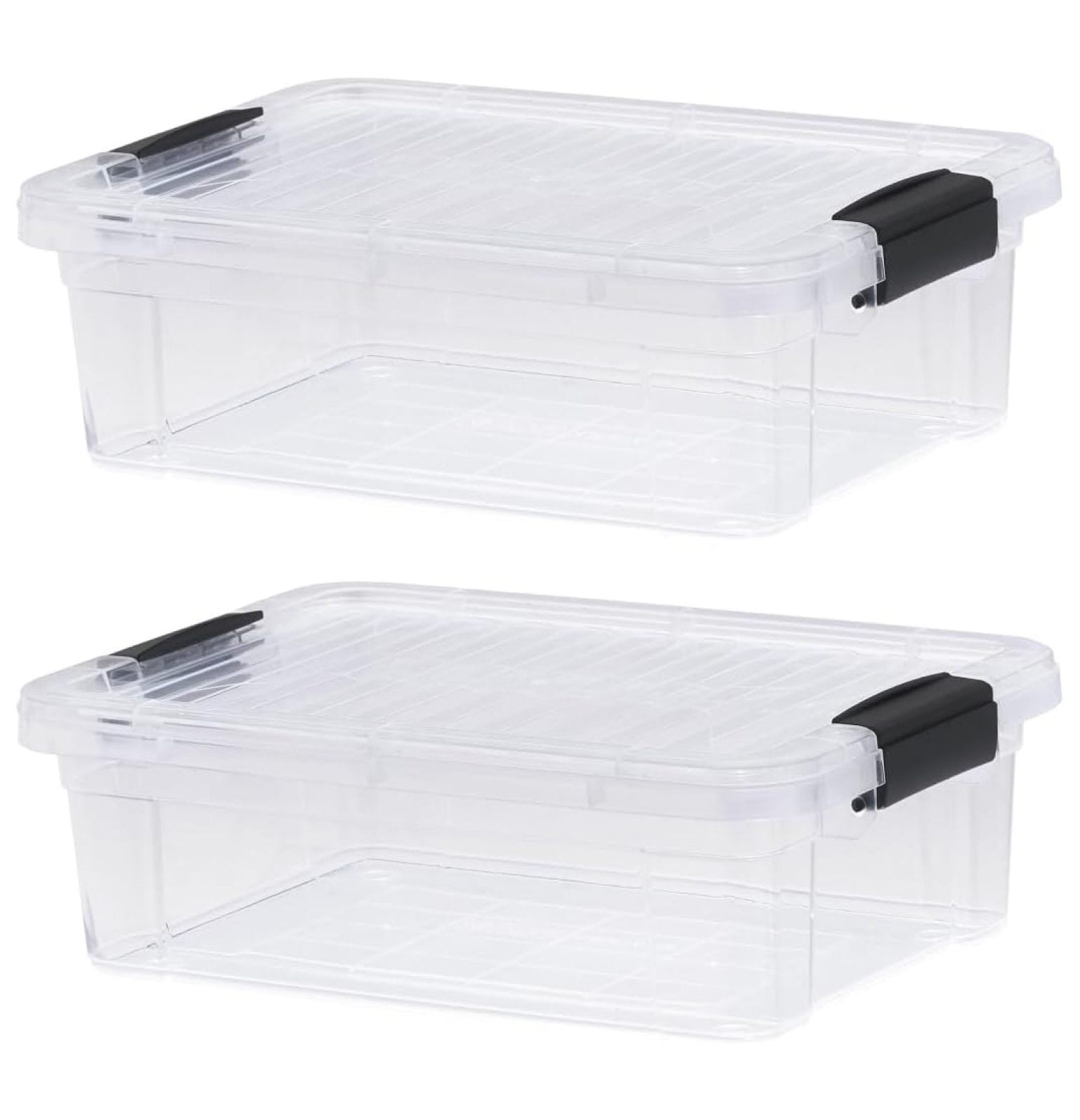 Clear Storage Boxes with Lids, 4.5 Quart Plastic Container Bins for ...