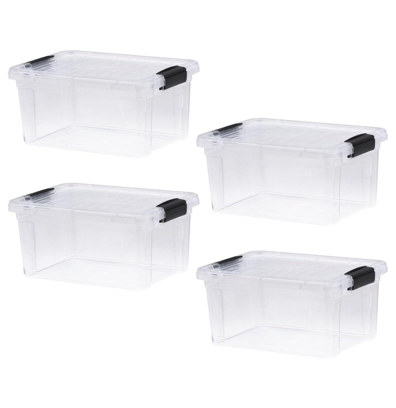 Clear Storage Boxes with Lids, 6.75 Quart Plastic Container Bins for ...