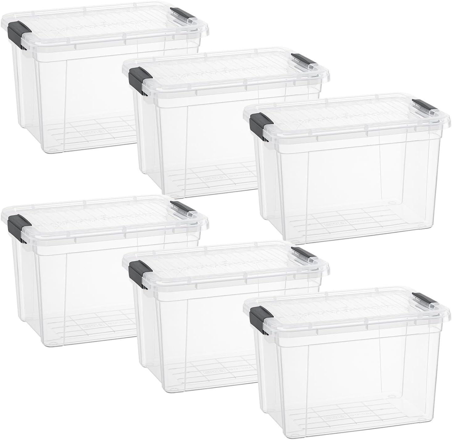 Clear Storage Boxes with Lids Quart Plastic Container Bins for ...