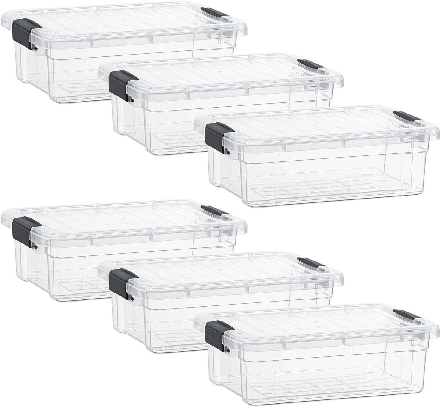 Clear Storage Boxes with Lids Quart Plastic Container Bins for ...
