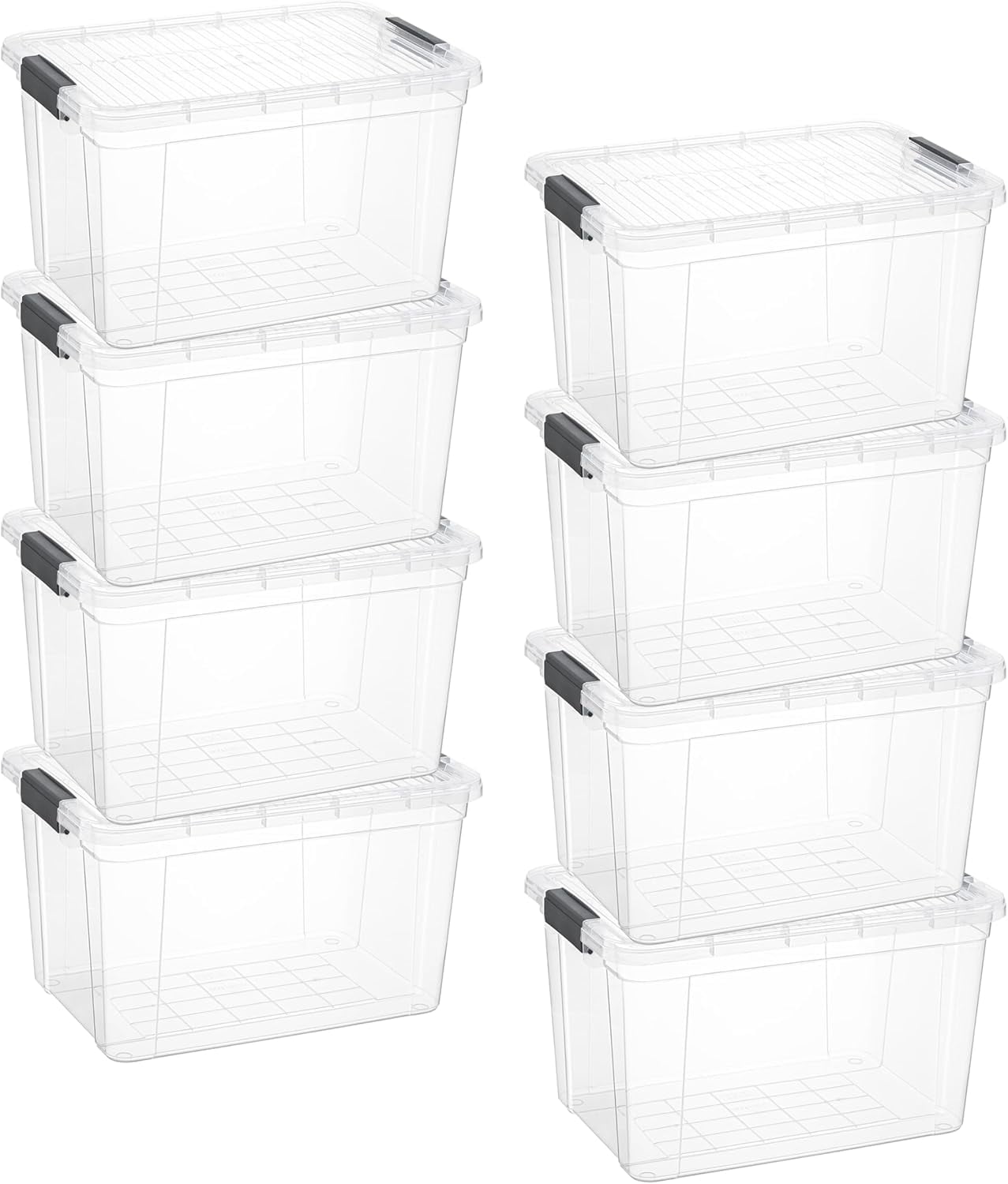Clear Storage Boxes with Lids Quart Plastic Container Bins for ...