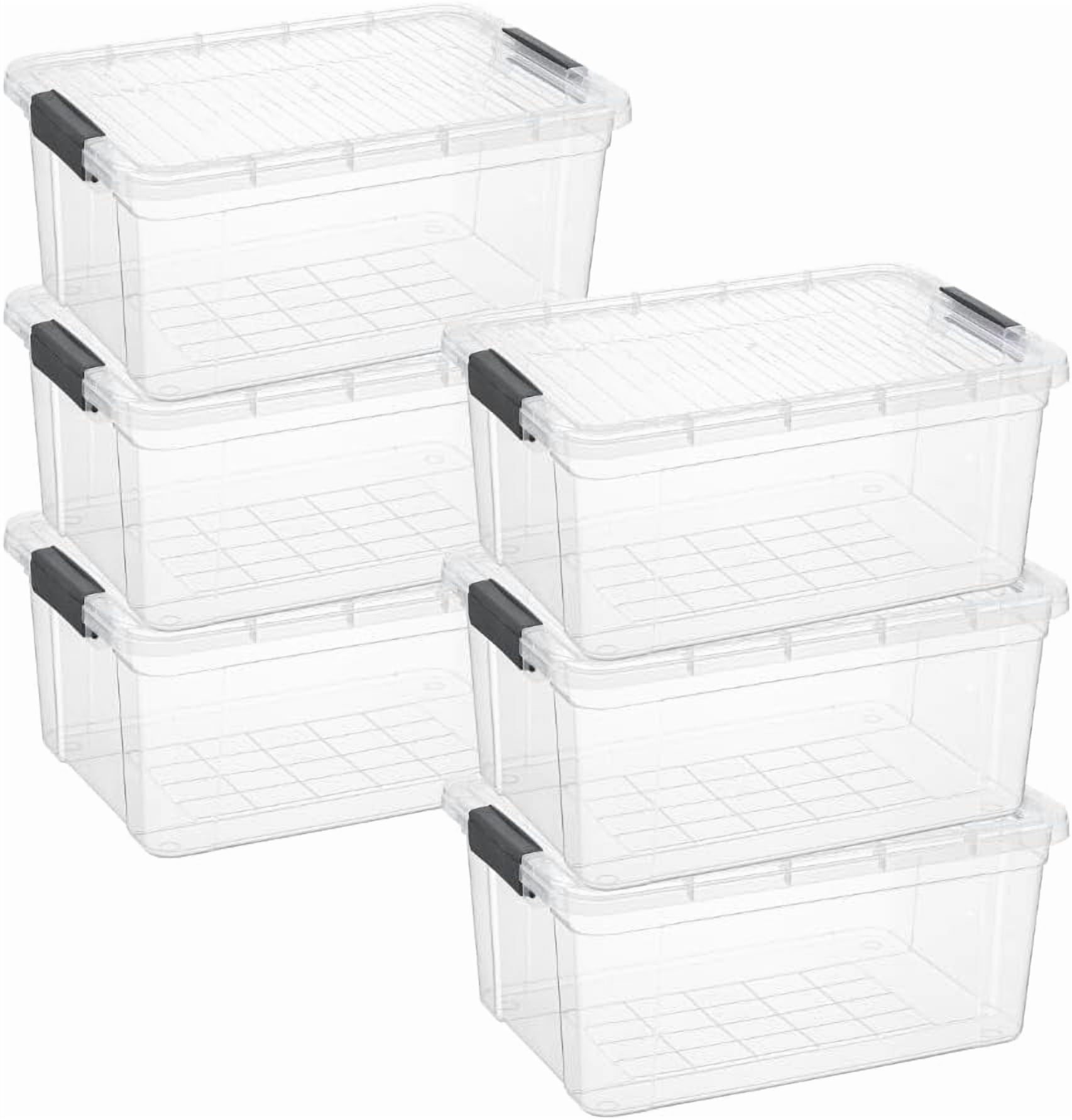 Clear Storage Boxes with Lids Quart Plastic Container Bins for ...