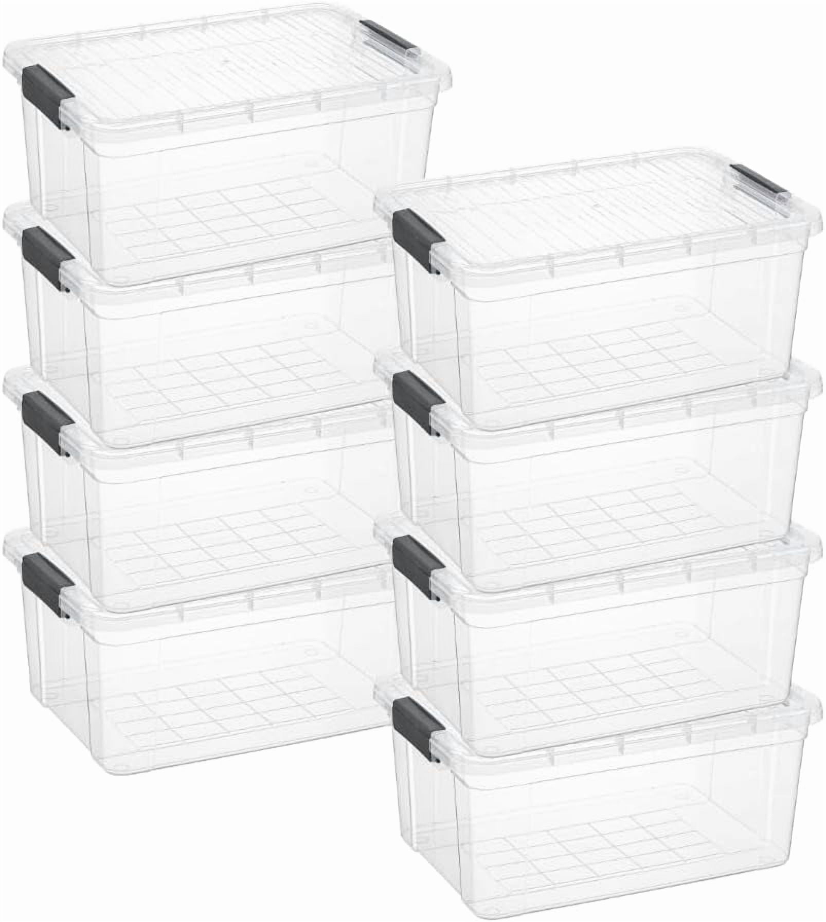 Clear Storage Boxes with Lids Quart Plastic Container Bins for ...