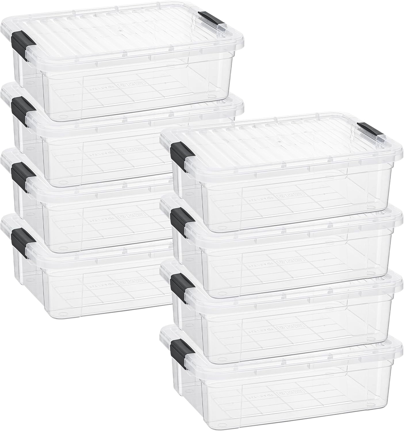 Clear Storage Boxes with Lids Quart Plastic Container Bins for ...
