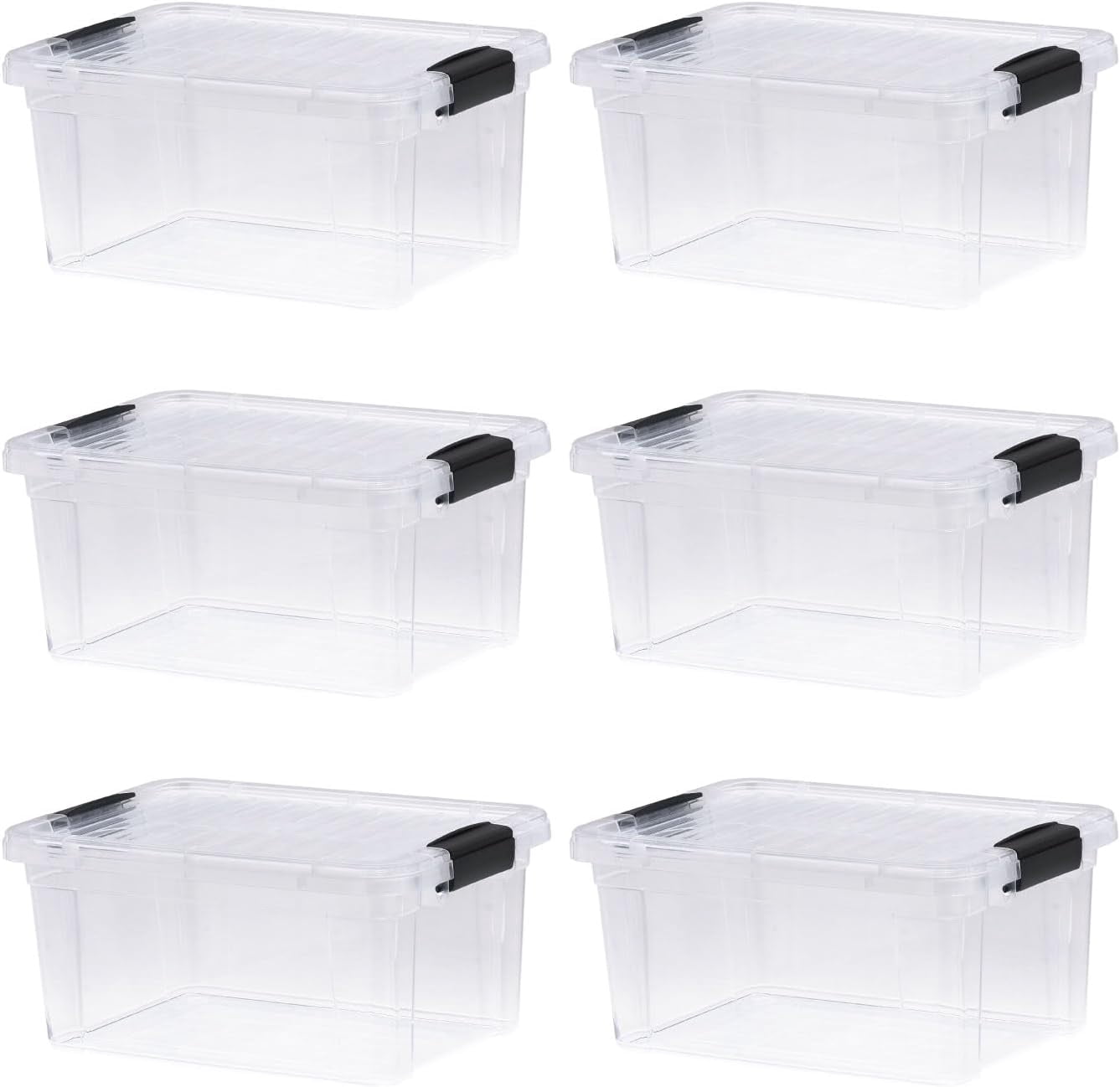 Clear Storage Boxes with Lids Quart Plastic Container Bins for ...
