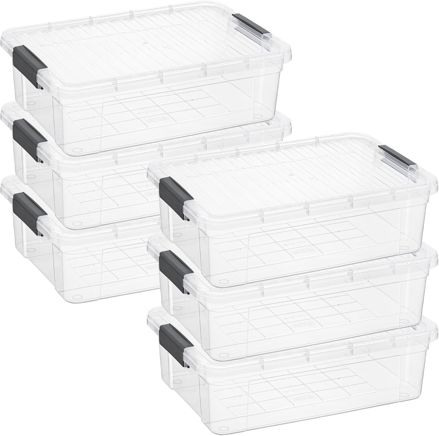 Clear Storage Boxes with Lids Quart Plastic Container Bins for ...