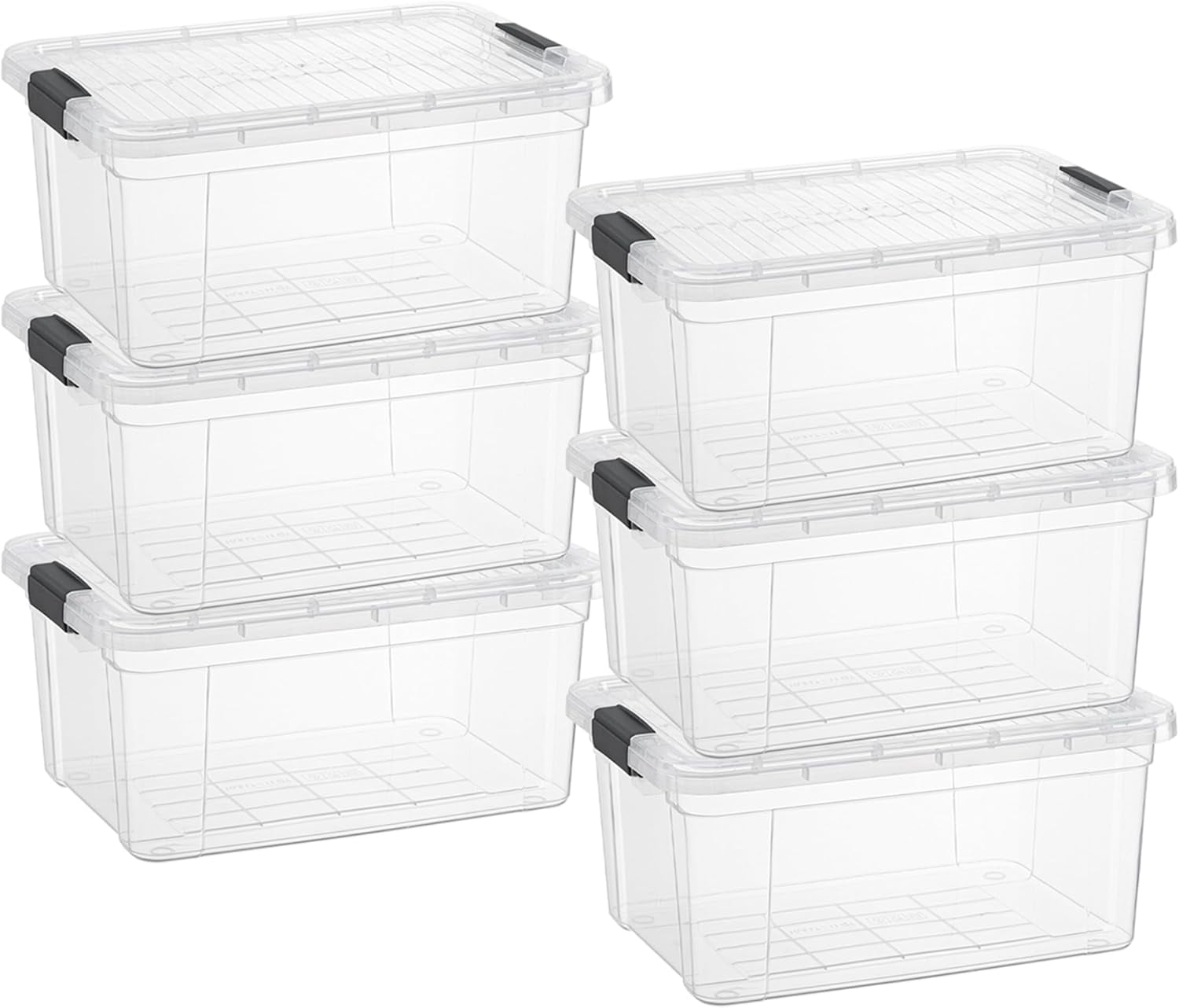 Clear Storage Boxes with Lids Quart Plastic Container Bins for ...