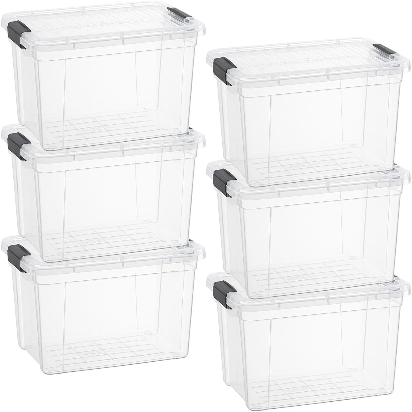 Clear Storage Boxes with Lids Quart Plastic Container Bins for ...