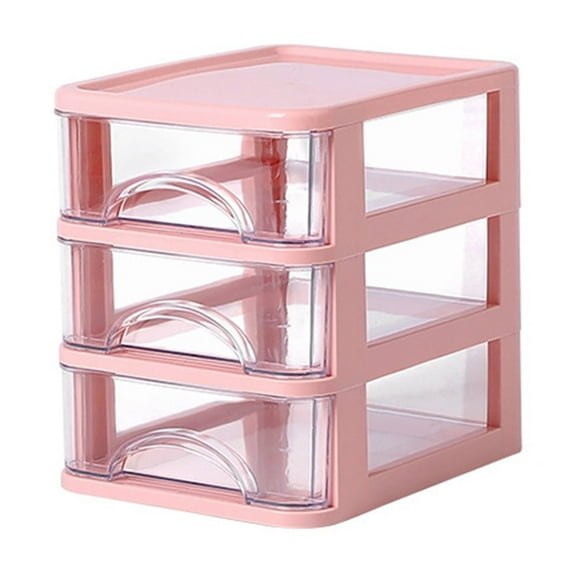 Clear Storage Desk with Drawers Plastic Stationery Makeup Storage Box ...