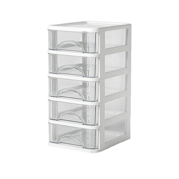 Clear Storage Desk with Drawers Plastic Stationery Makeup Storage Box ...