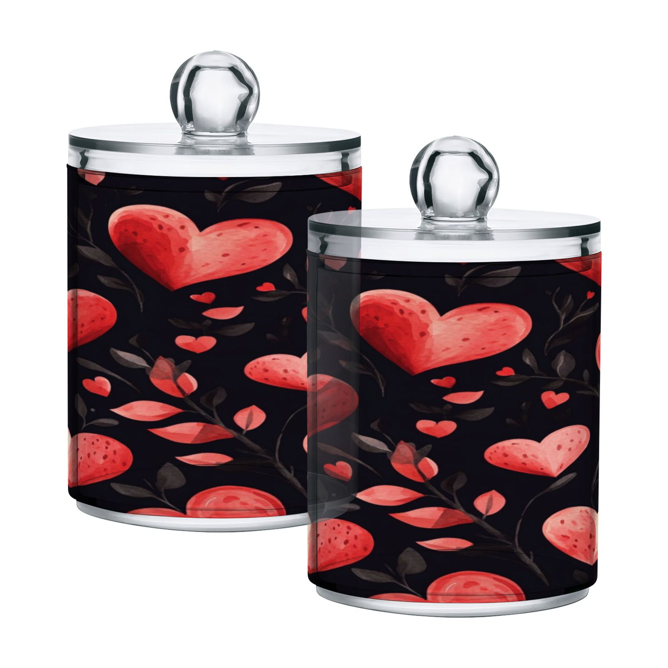 Clear Storage Jar 2.75x 4.13 Inches One Sizex2 Cotton Swabs Cans ...