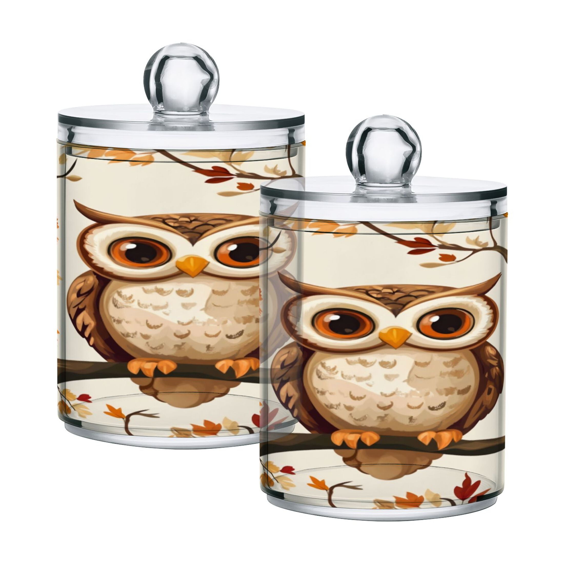 Clear Storage Jar 2.75x 4.13 Inches One Sizex2 Cotton Swabs Cans Translucent Plasticental Floss ...