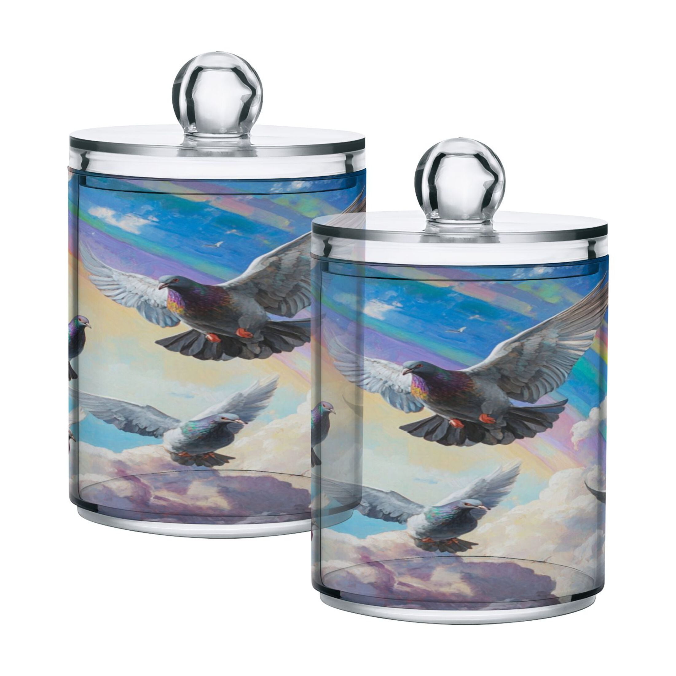 Clear Storage Jar 2.75x 4.13 Inches One Sizex2 Cotton Swabs Cans ...