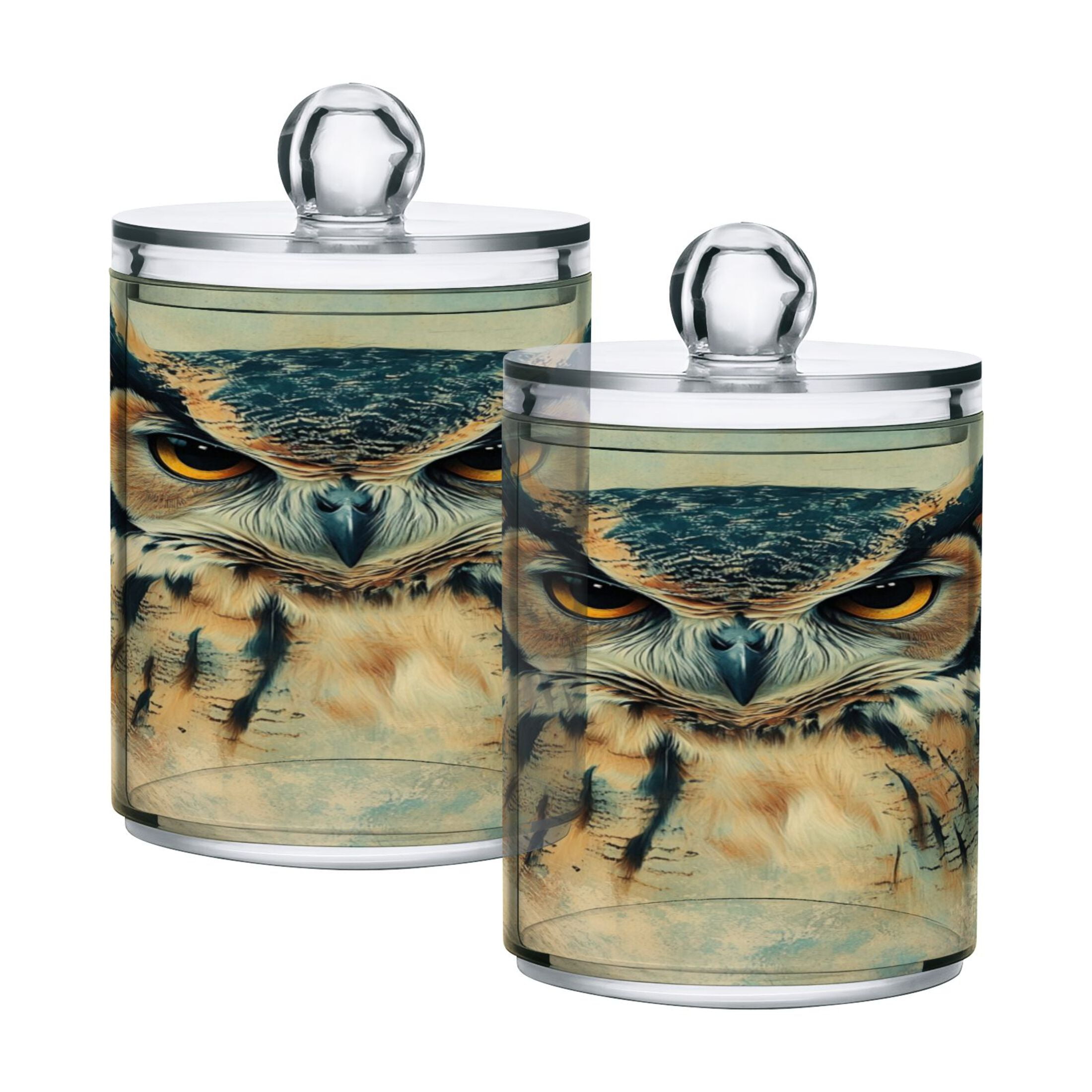 Clear Storage Jar 2.75x 4.13 Inches One Sizex2 Cotton Swabs Cans ...