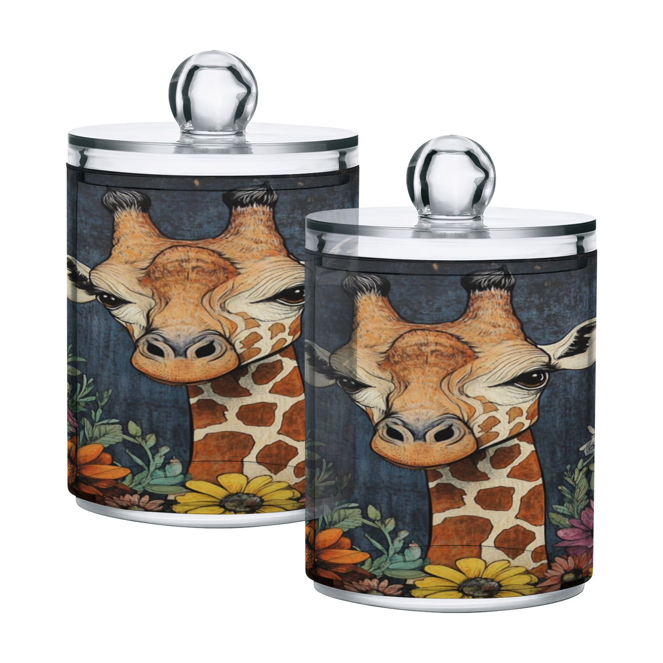 Clear Storage Jar 2.75x 4.13 Inches One Sizex2 Cotton Swabs Cans ...