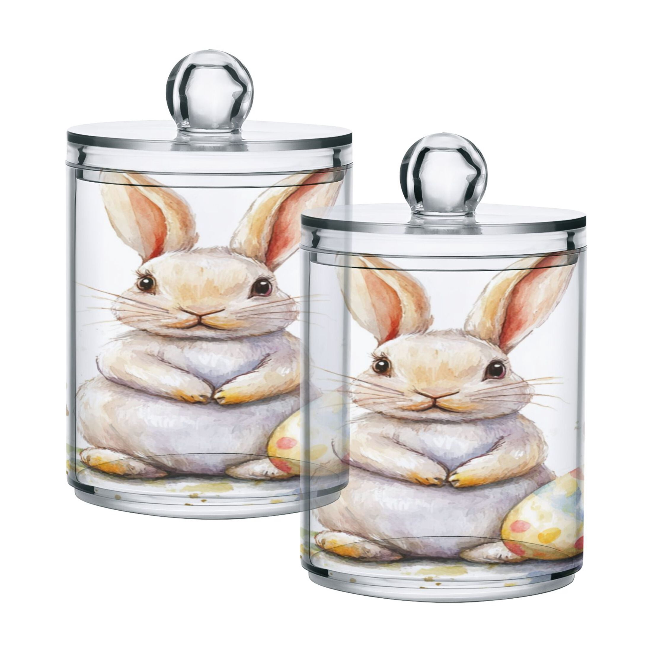 Clear Storage Jar 2.75x 4.13 Inches One Sizex2 Cotton Swabs Cans ...