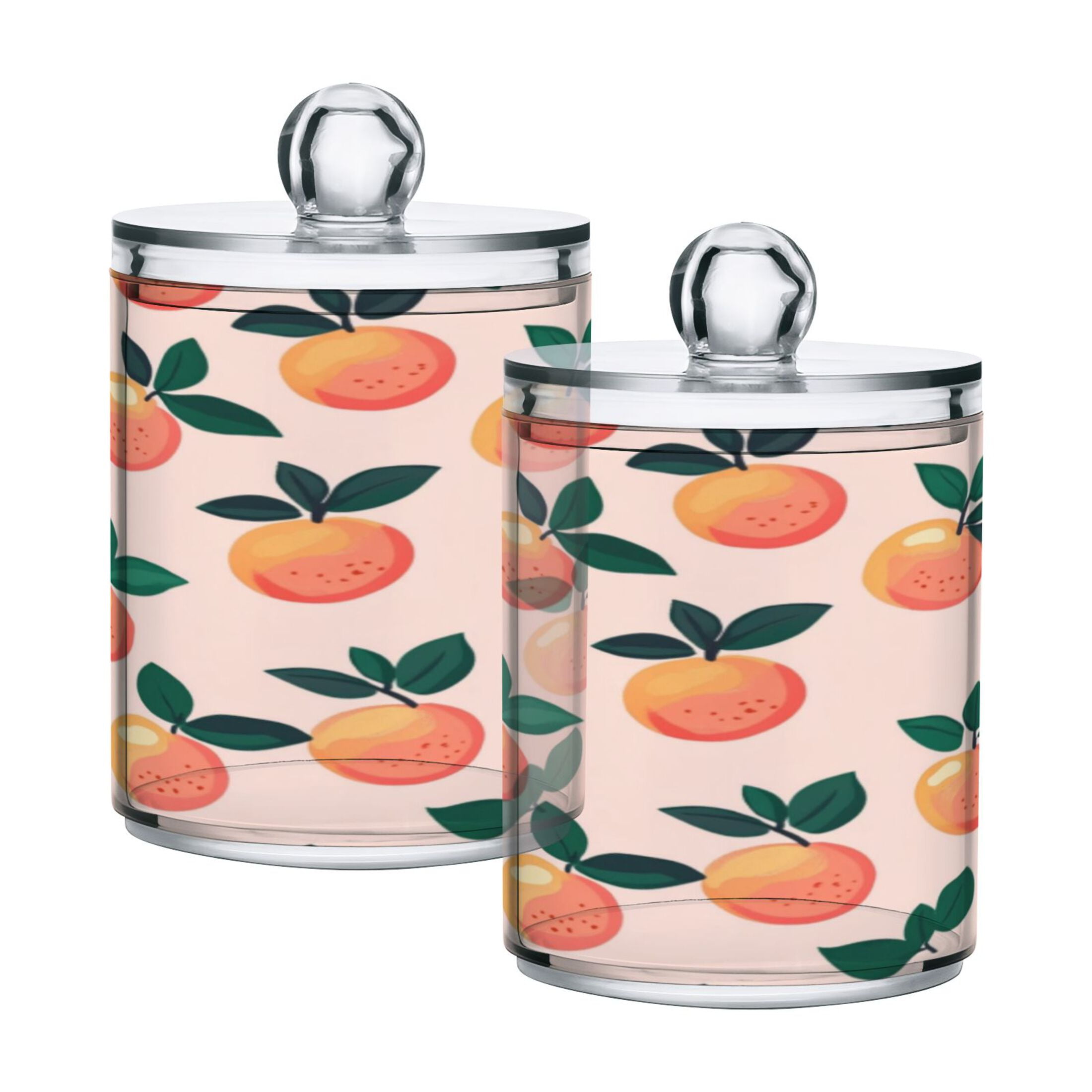 Clear Storage Jar 2.75x 4.13 Inches One Sizex2 Cotton Swabs Cans ...