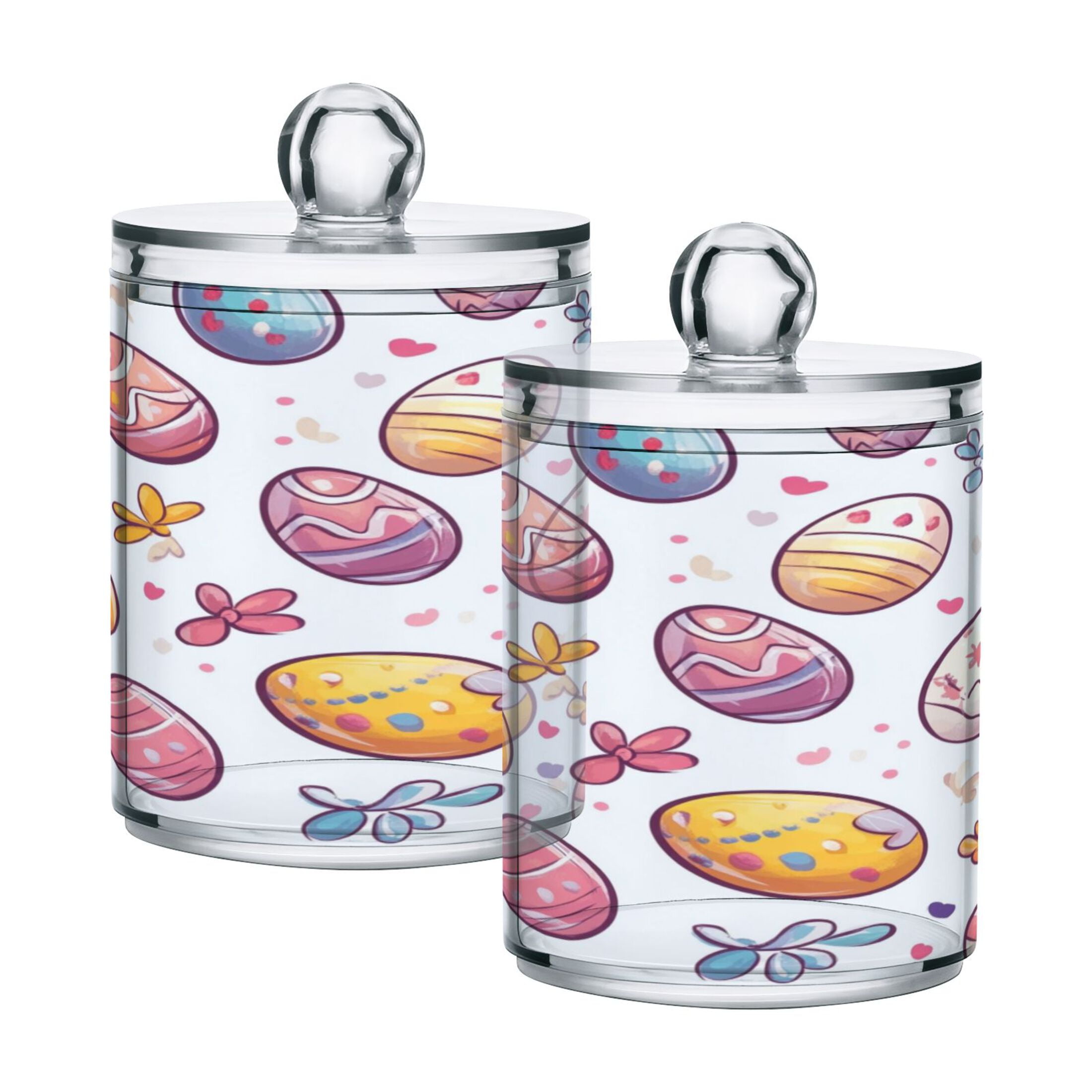 Clear Storage Jar 2.75x 4.13 Inches One Sizex2 Cotton Swabs Cans ...