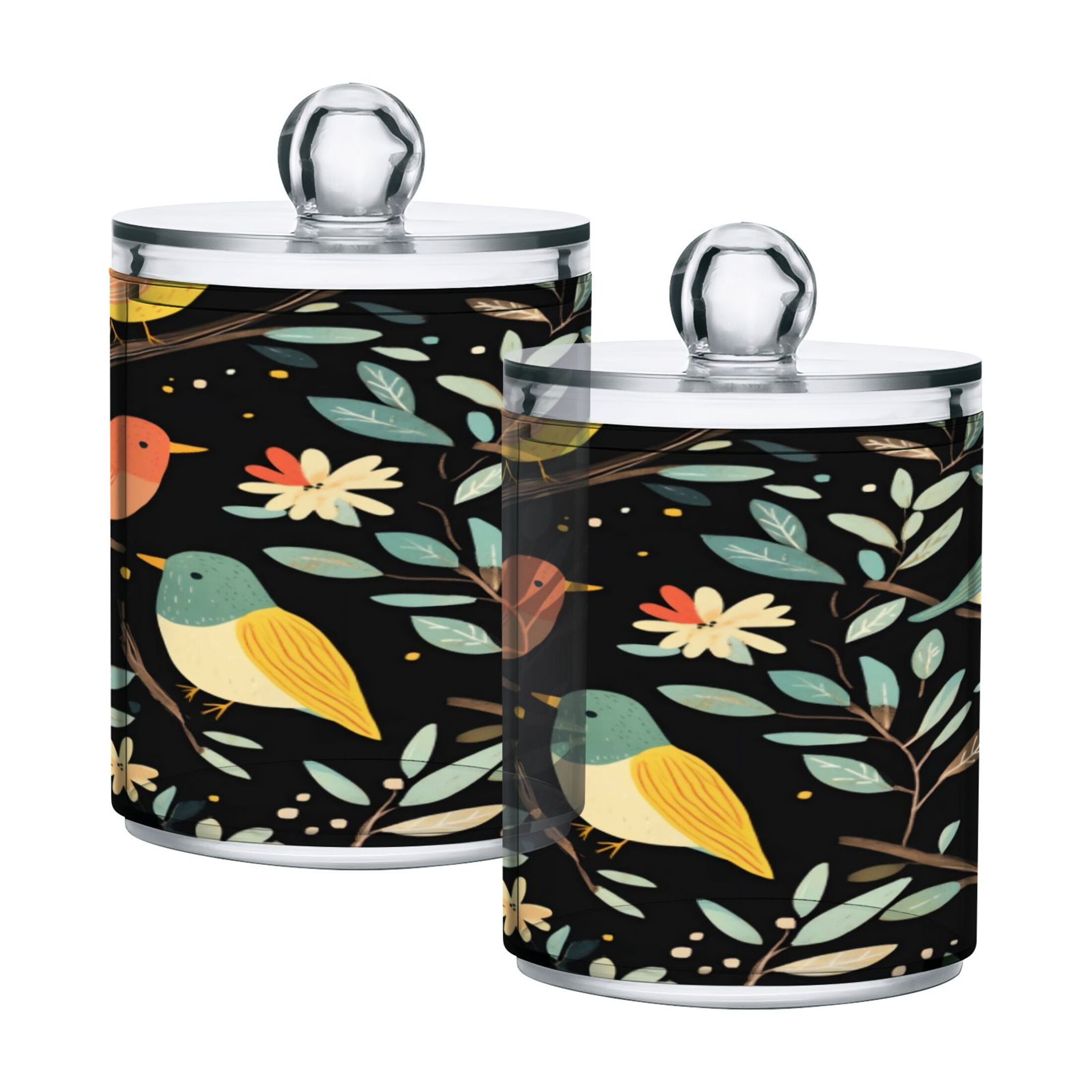 Clear Storage Jar 2.75x 4.13 Inches One Sizex2 Cotton Swabs Cans ...