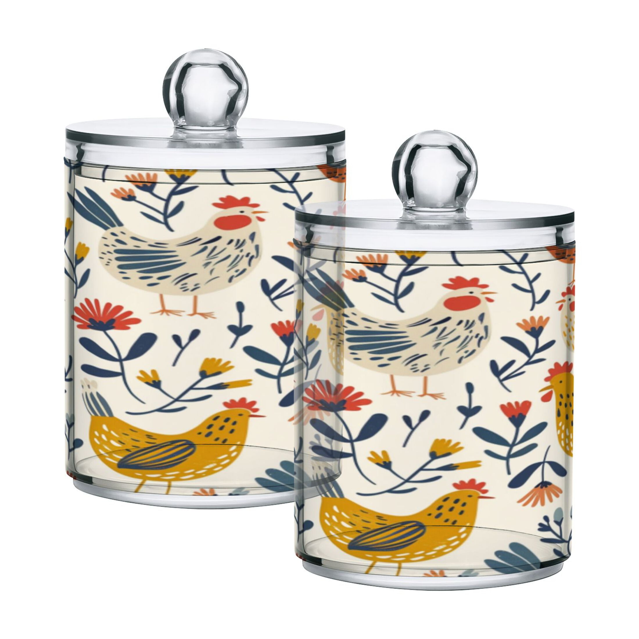 Clear Storage Jar 2.75x 4.13 Inches One Sizex2 Cotton Swabs Cans ...