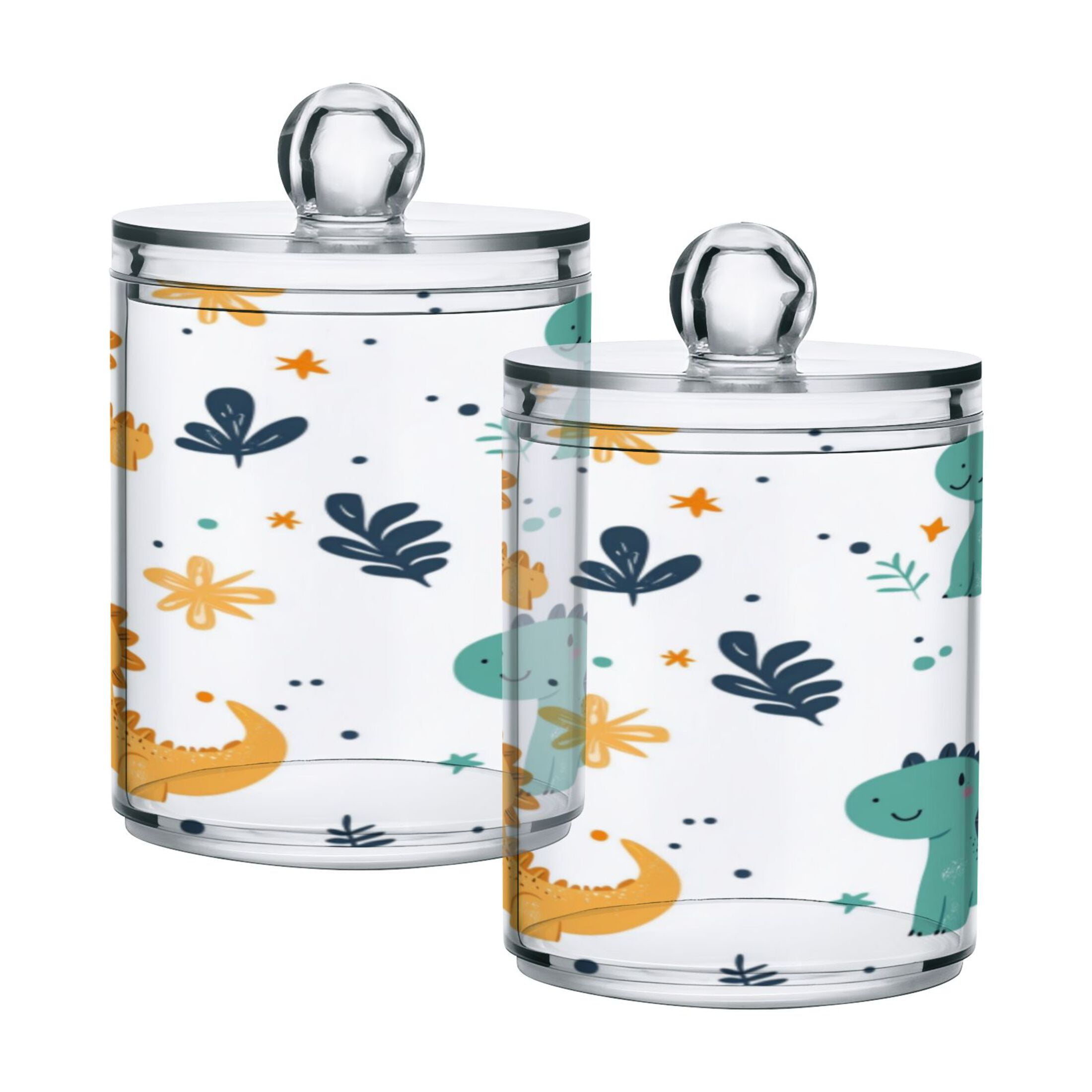 Clear Storage Jar 2.75x 4.13 Inches One Sizex2 Cotton Swabs Cans ...