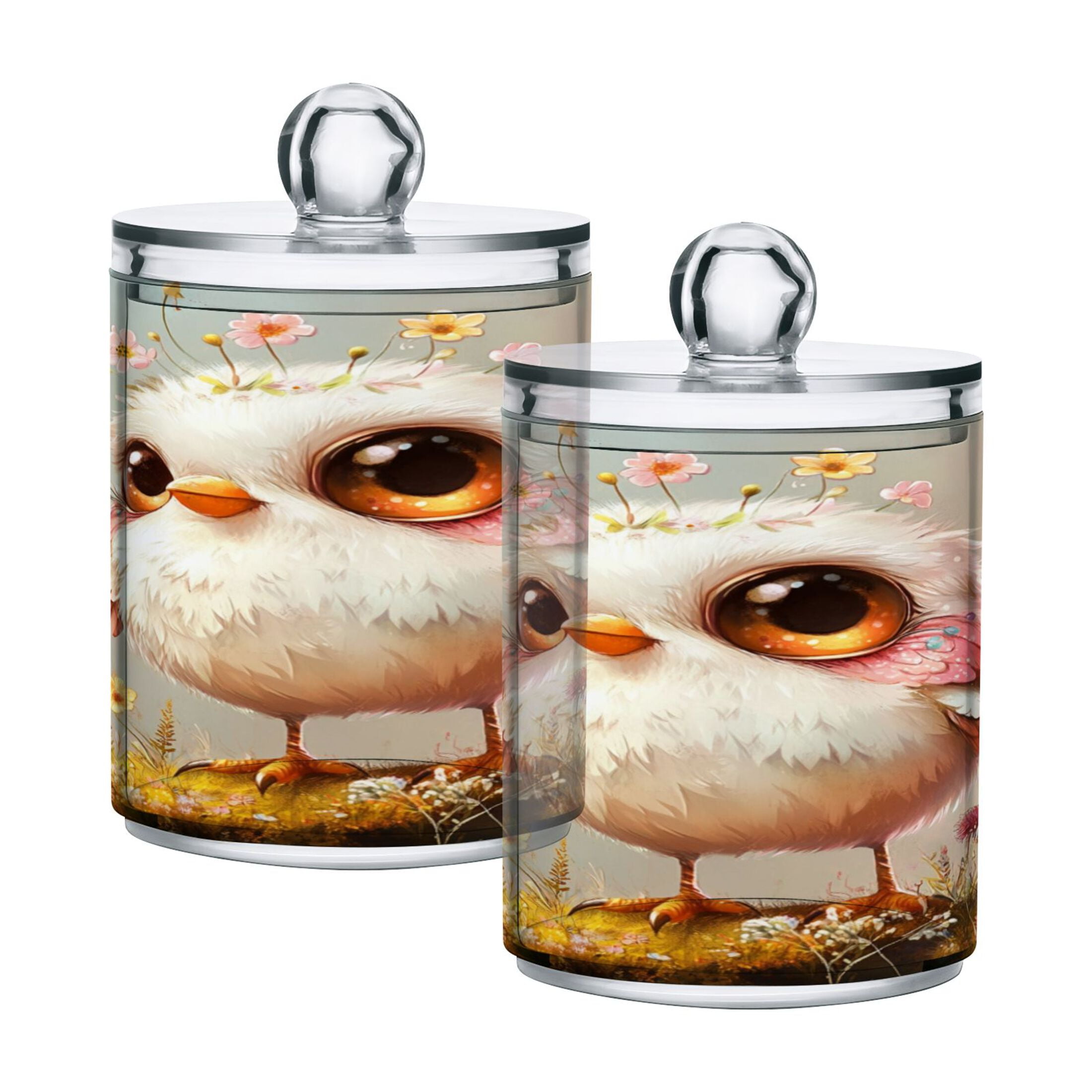 Clear Storage Jar 2.75x 4.13 Inches One Sizex4 Cotton Swabs Cans ...