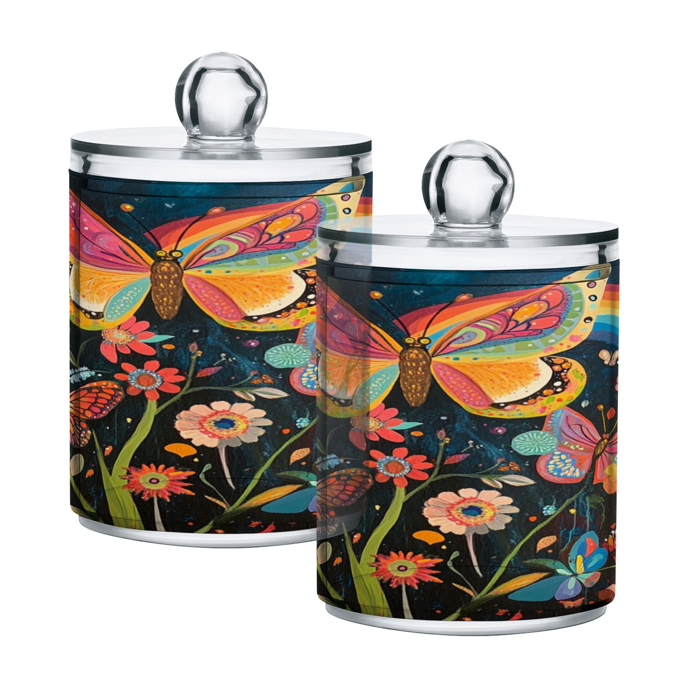 Clear Storage Jar 2.75x 4.13 Inches One Sizex4 Cotton Swabs Cans ...