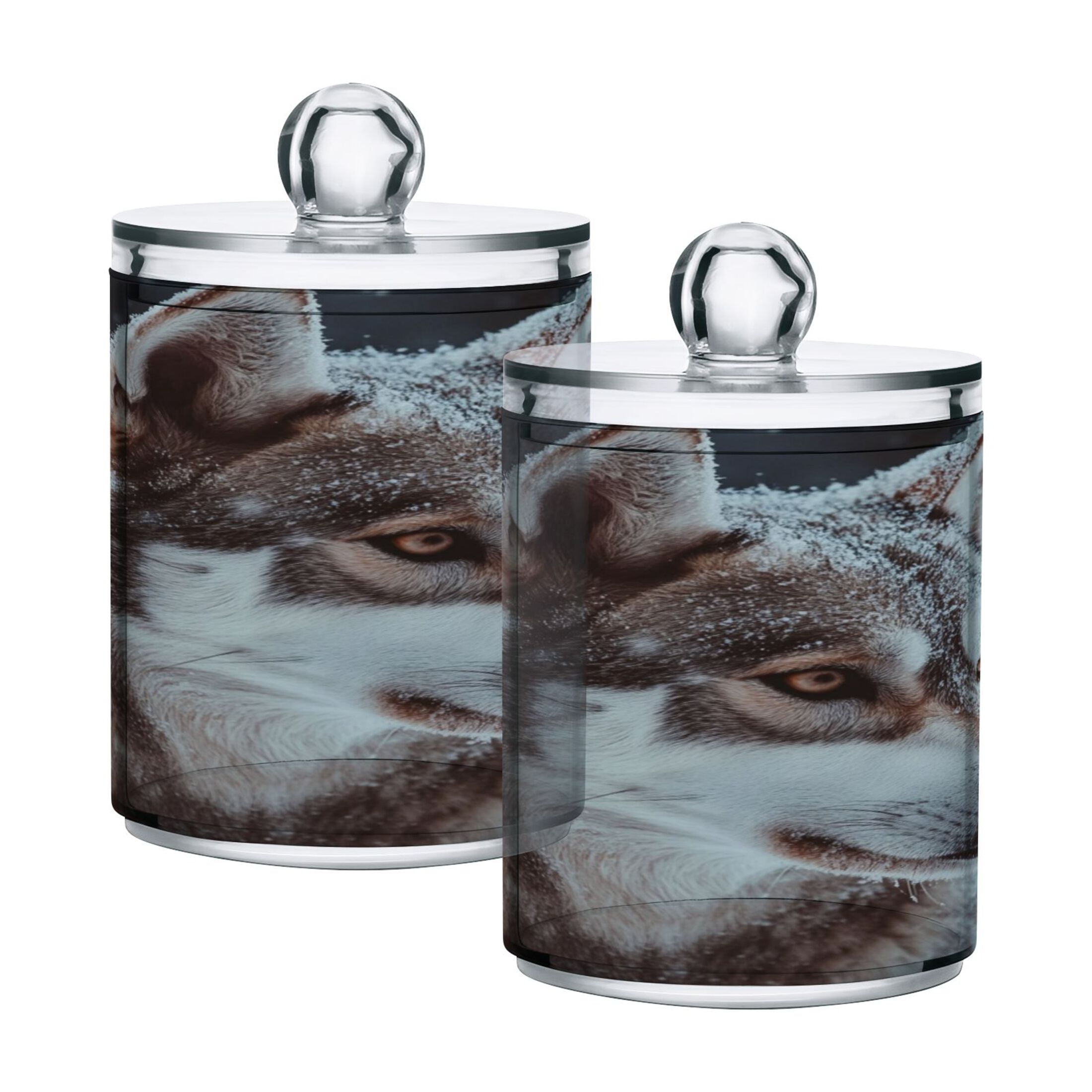 Clear Storage Jar 2.75x 4.13 Inches One Sizex4 Cotton Swabs Cans ...