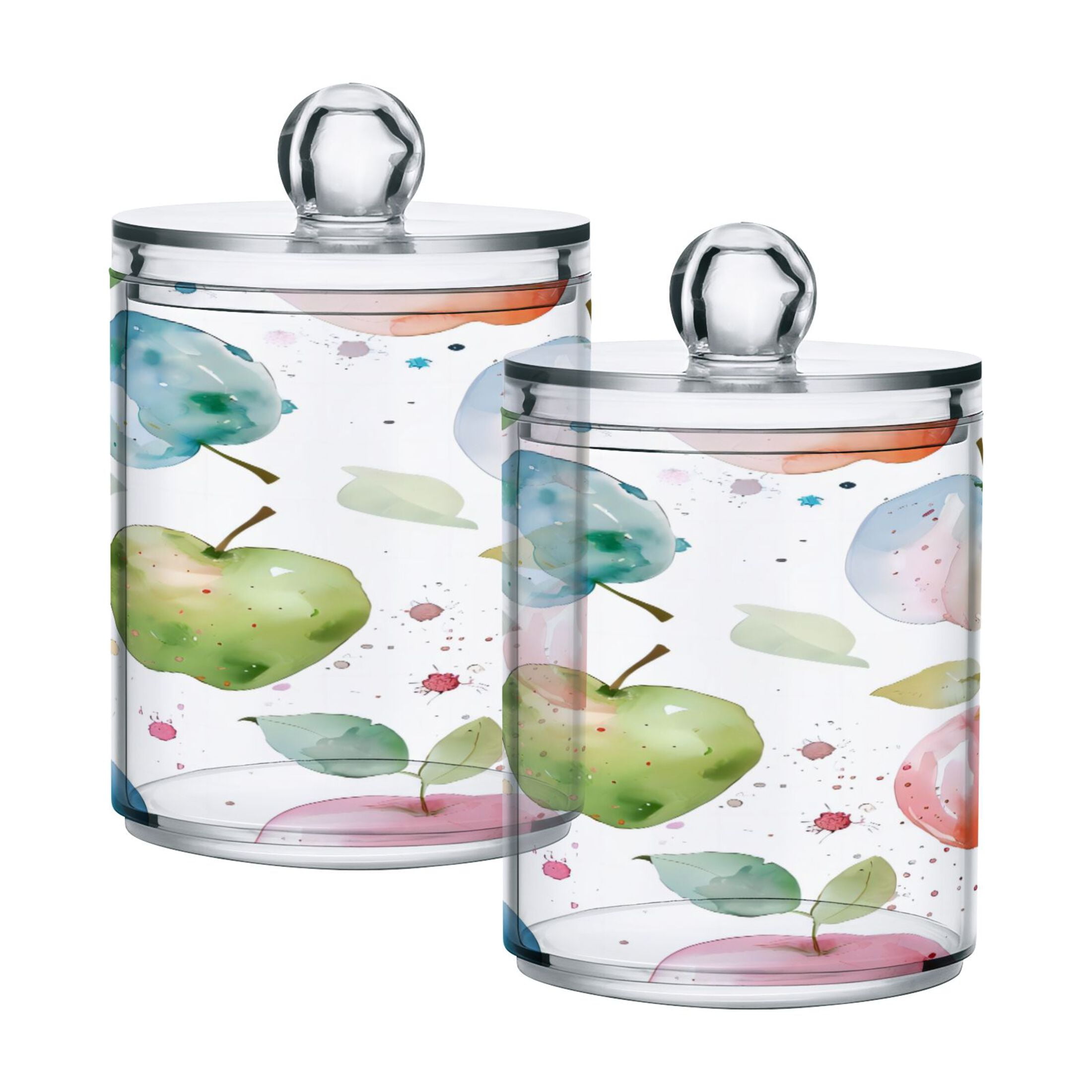 Clear Storage Jar 2.75x 4.13 Inches One Sizex4 Cotton Swabs Cans ...