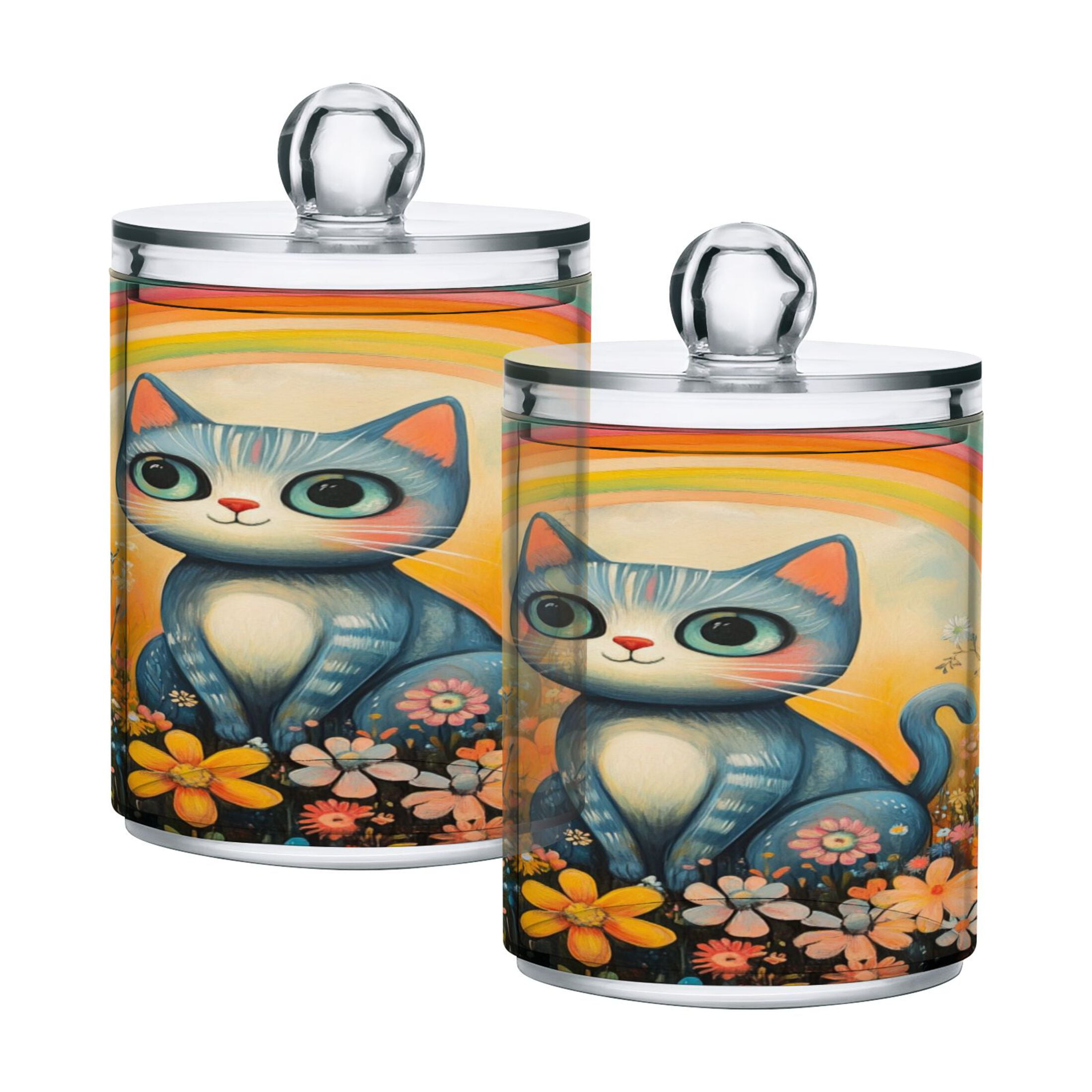 Clear Storage Jar 2.75x 4.13 Inches One Sizex4 Cotton Swabs Cans ...