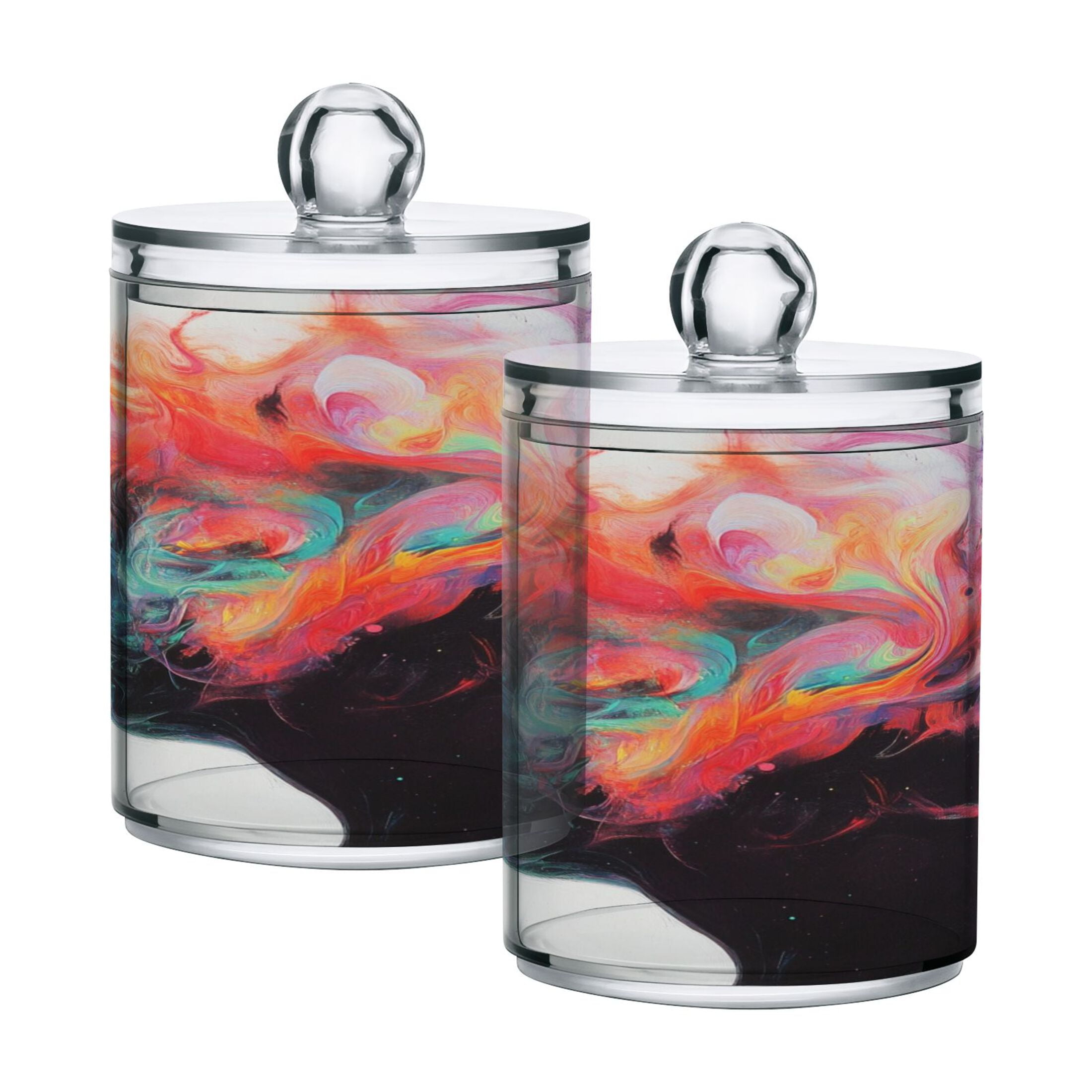 Clear Storage Jar 2.75x 4.13 Inches One Sizex4 Cotton Swabs Cans ...