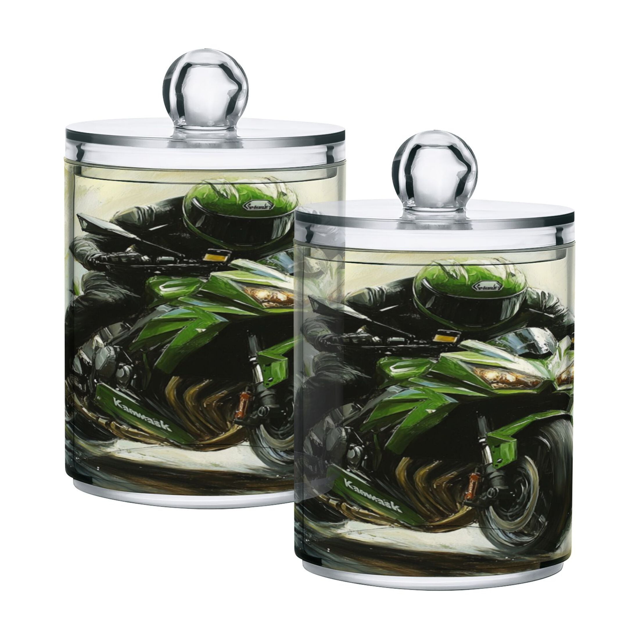 Clear Storage Jar 2.75x 4.13 Inches One Sizex4 Cotton Swabs Cans ...