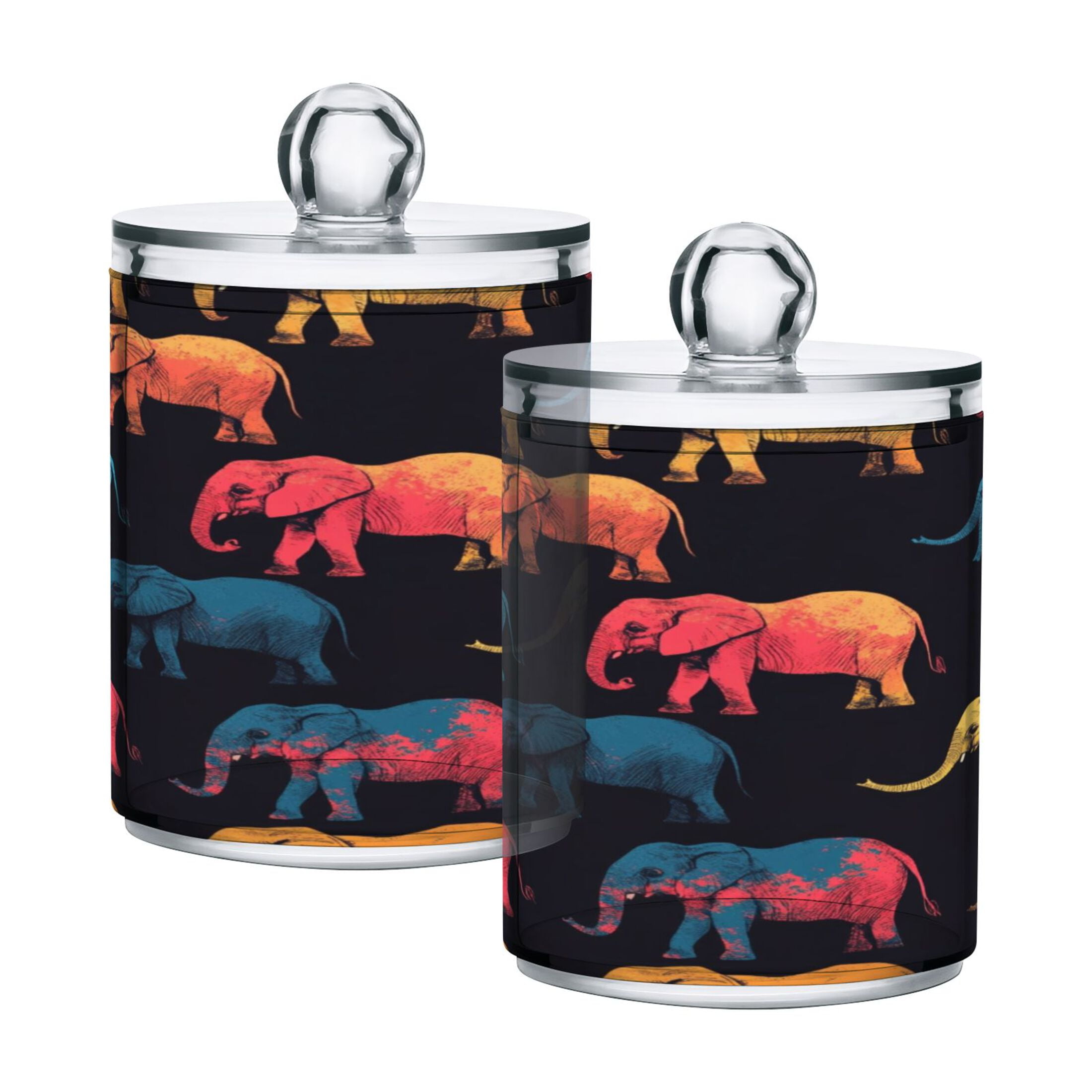 Clear Storage Jar 2.75x 4.13 Inches One Sizex4 Cotton Swabs Cans ...