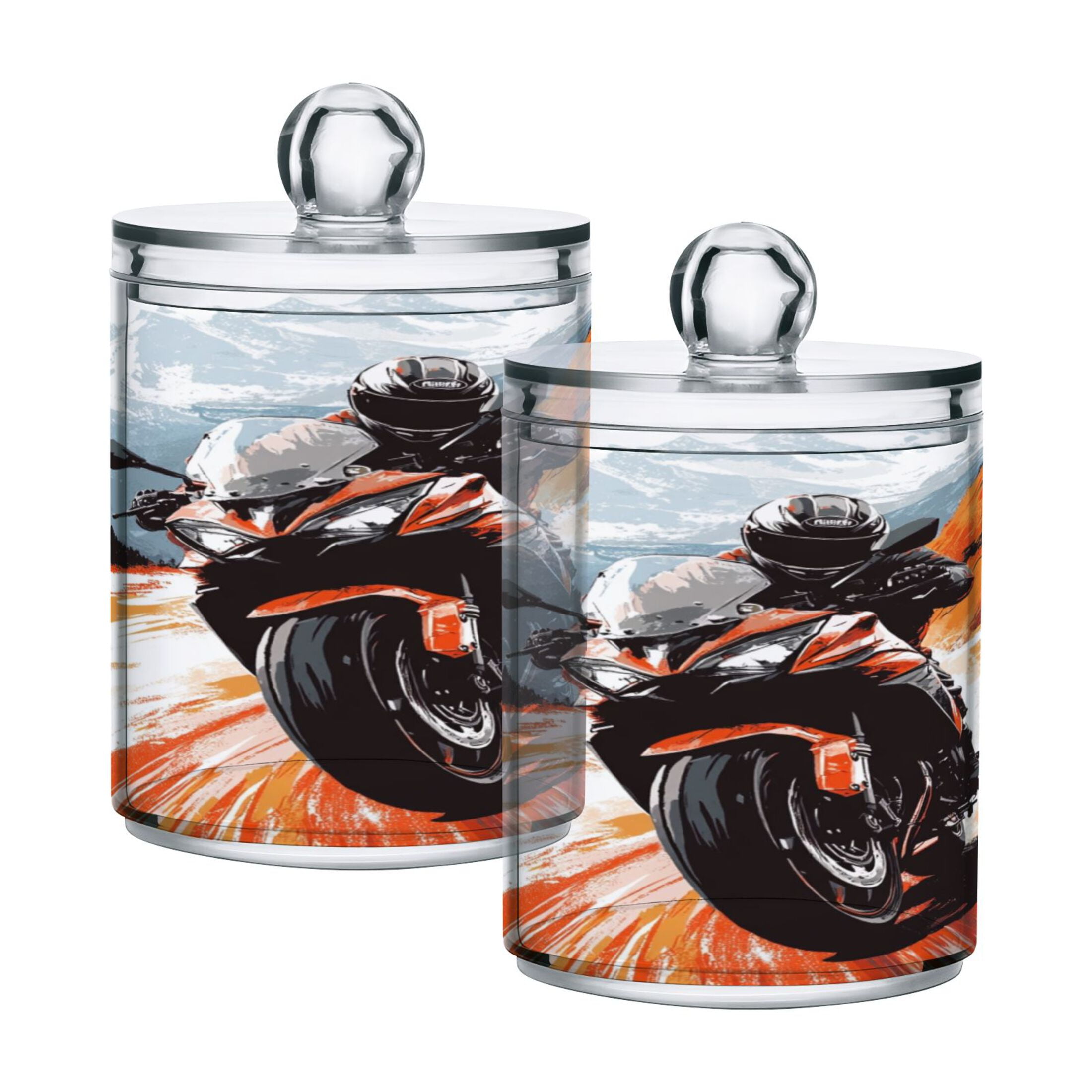 Clear Storage Jar 2.75x 4.13 Inches One Sizex4 Cotton Swabs Cans ...