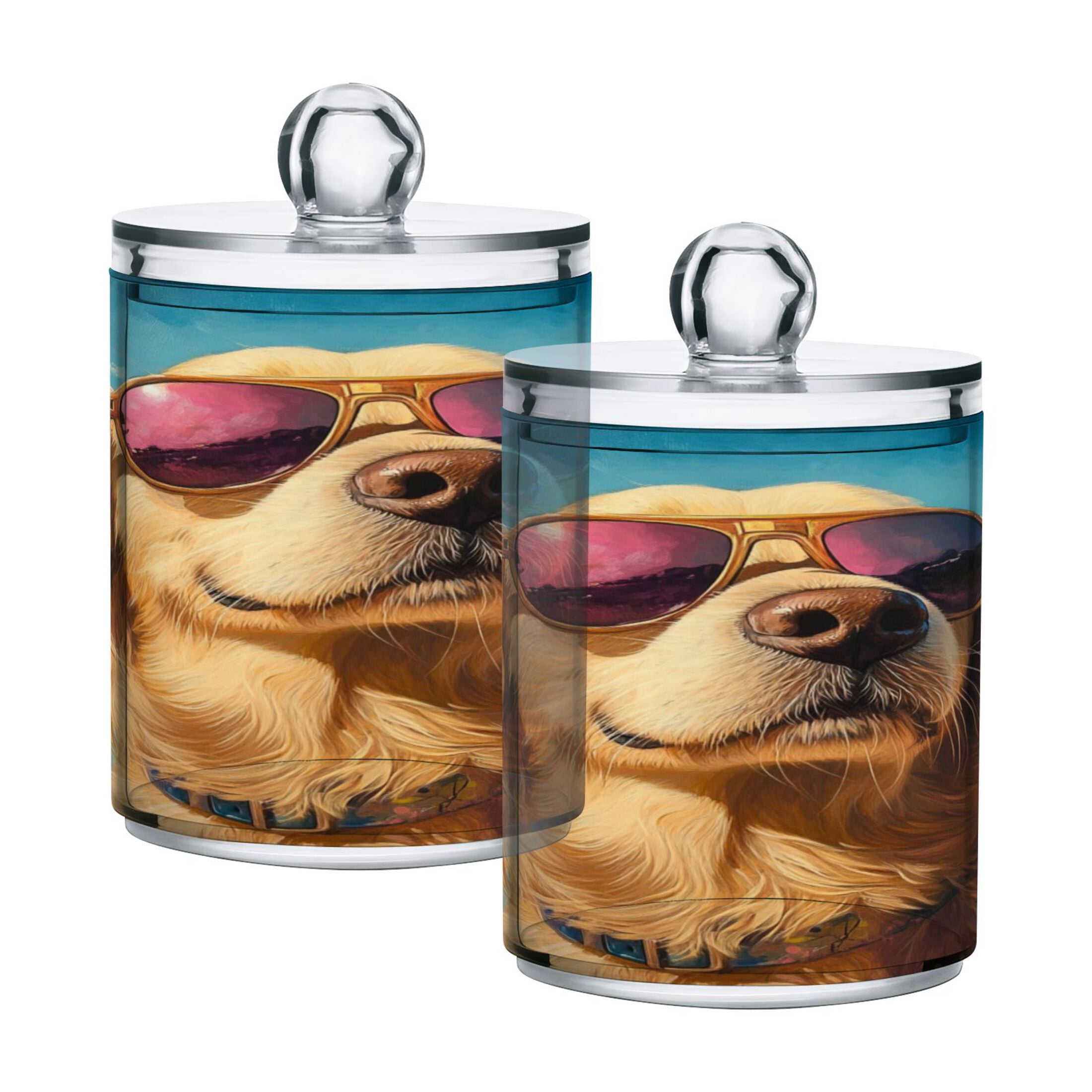 Clear Storage Jar 2.75x 4.13 Inches One Sizex4 Cotton Swabs Cans ...