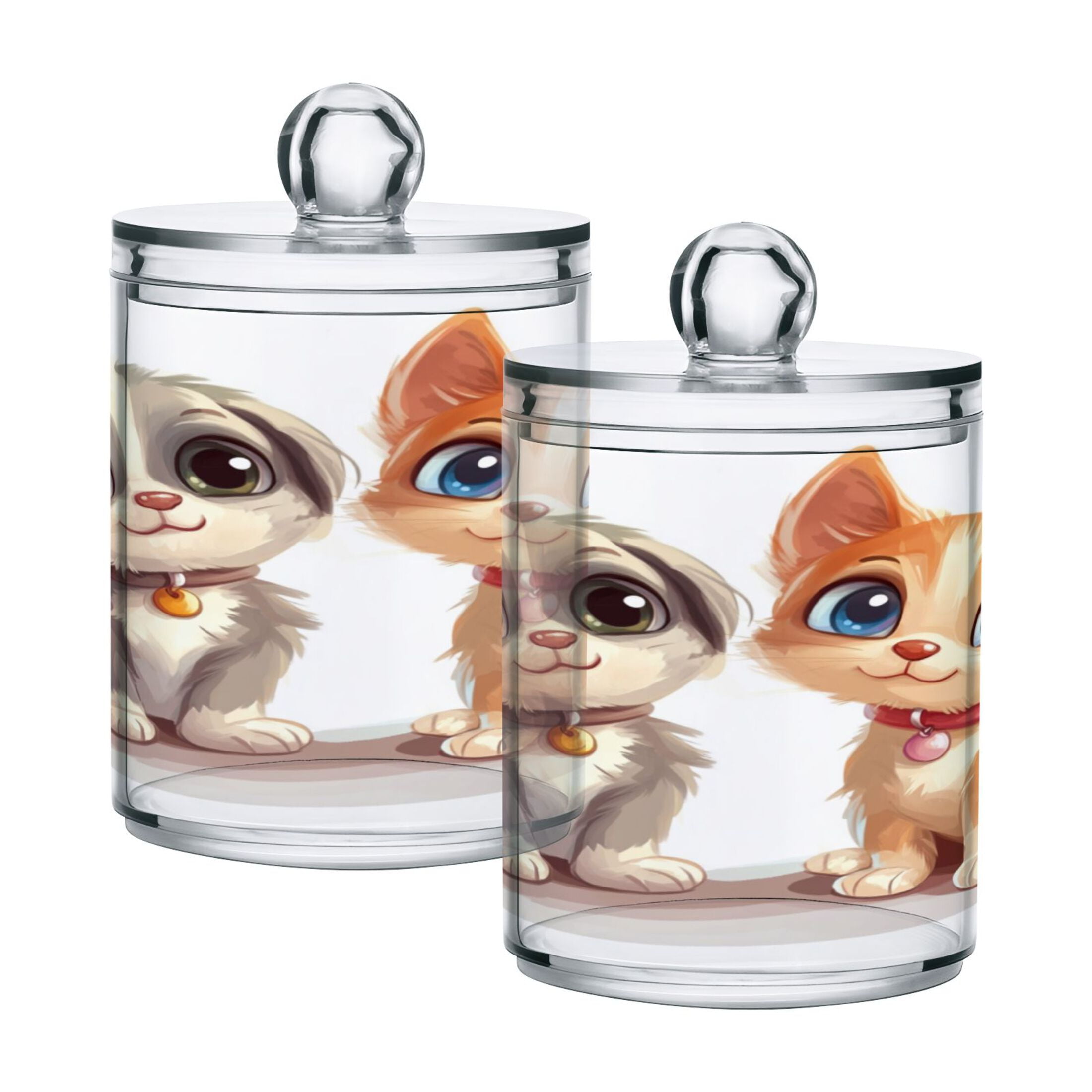 Clear Storage Jar 2.75x 4.13 Inches One Sizex4 Cotton Swabs Cans ...