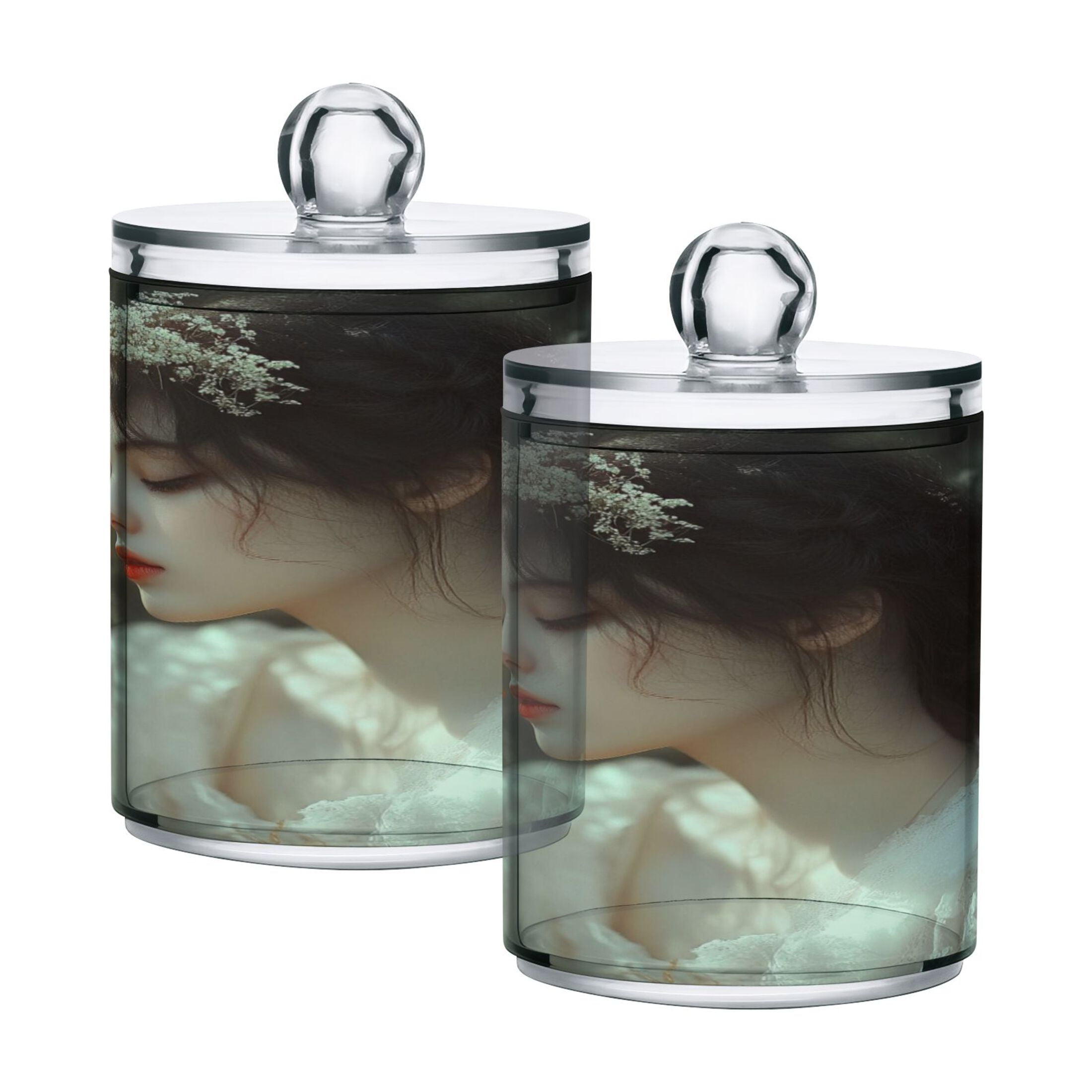 Clear Storage Jar 2.75x 4.13 Inches One Sizex4 Cotton Swabs Cans ...
