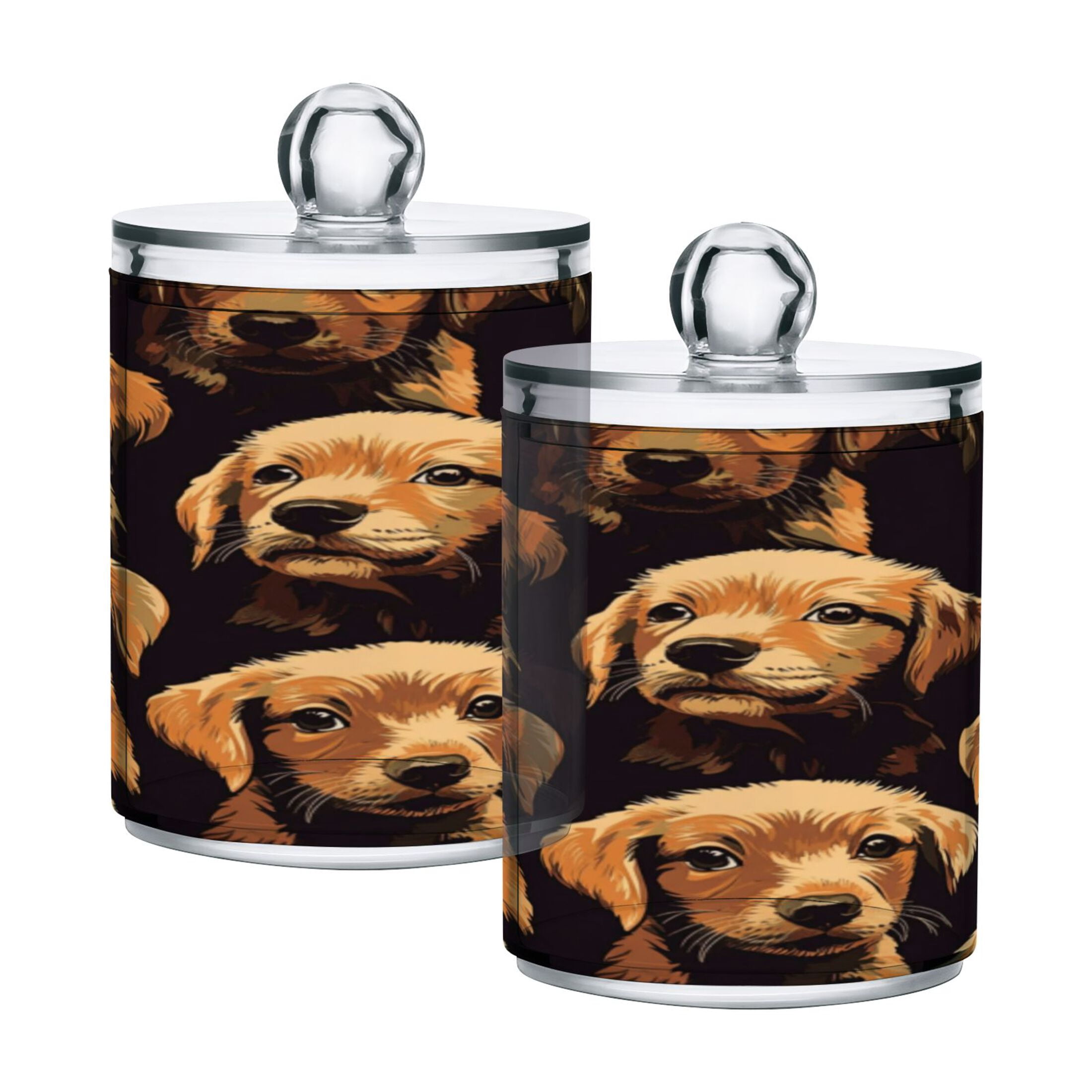 Clear Storage Jar 2.75x 4.13 Inches One Sizex4 Cotton Swabs Cans ...